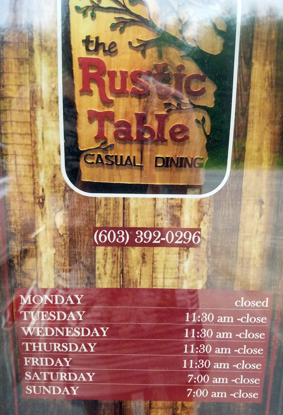 Menu at The Rustic Table restaurant, Winchester