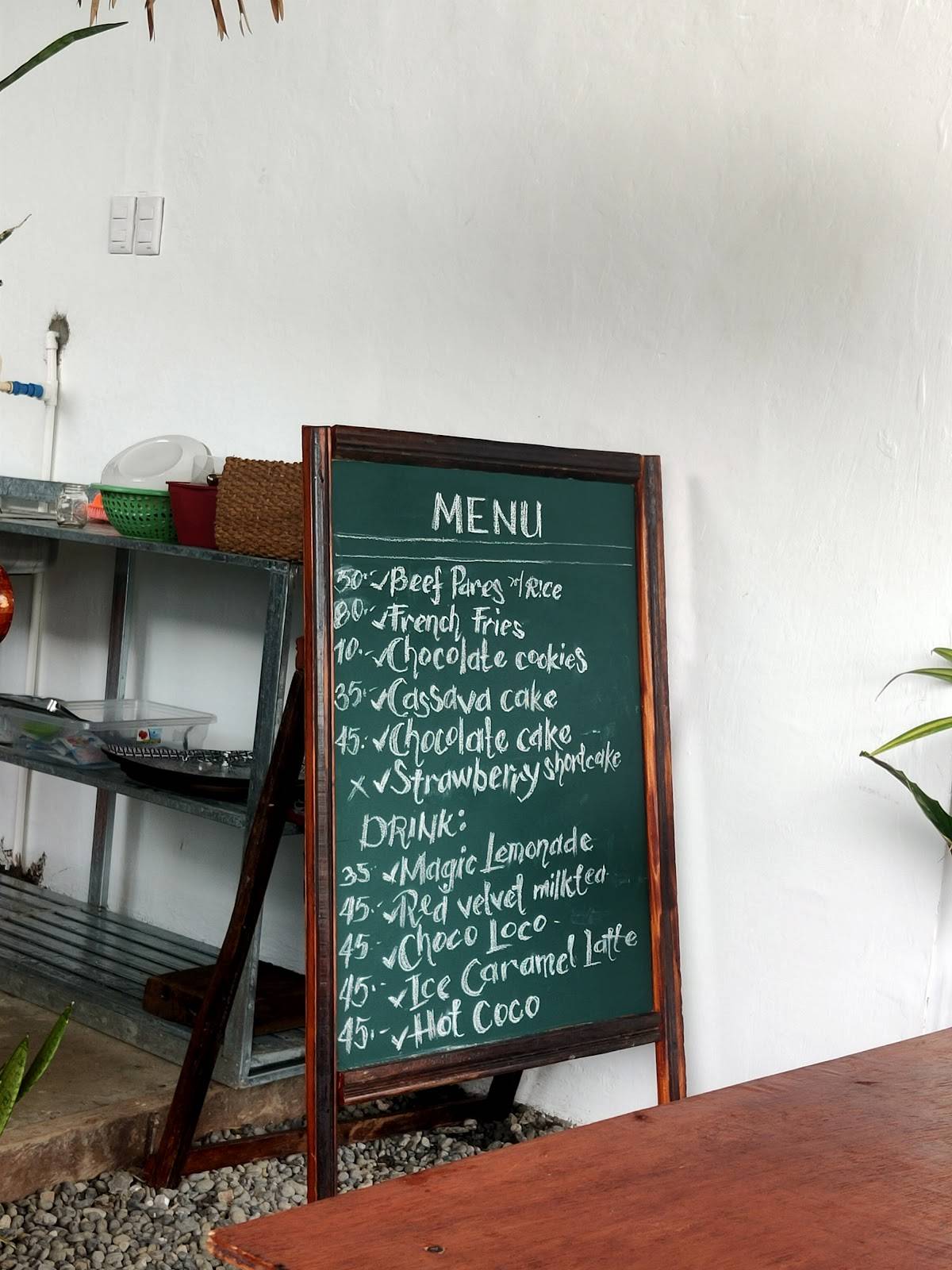 Menu at The Shed Cafe, Davao City