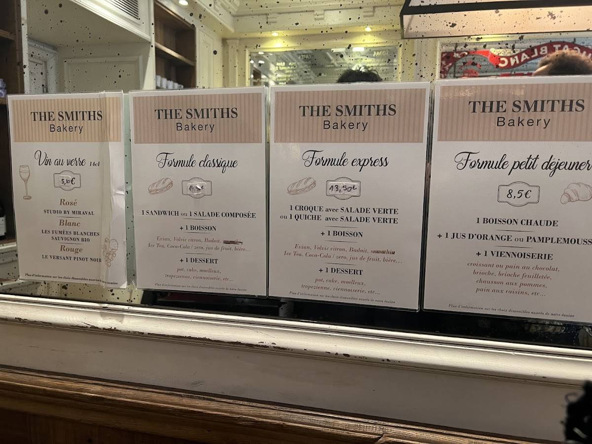Menu at The Smiths Bakery, Paris, 12 Rue de Buci