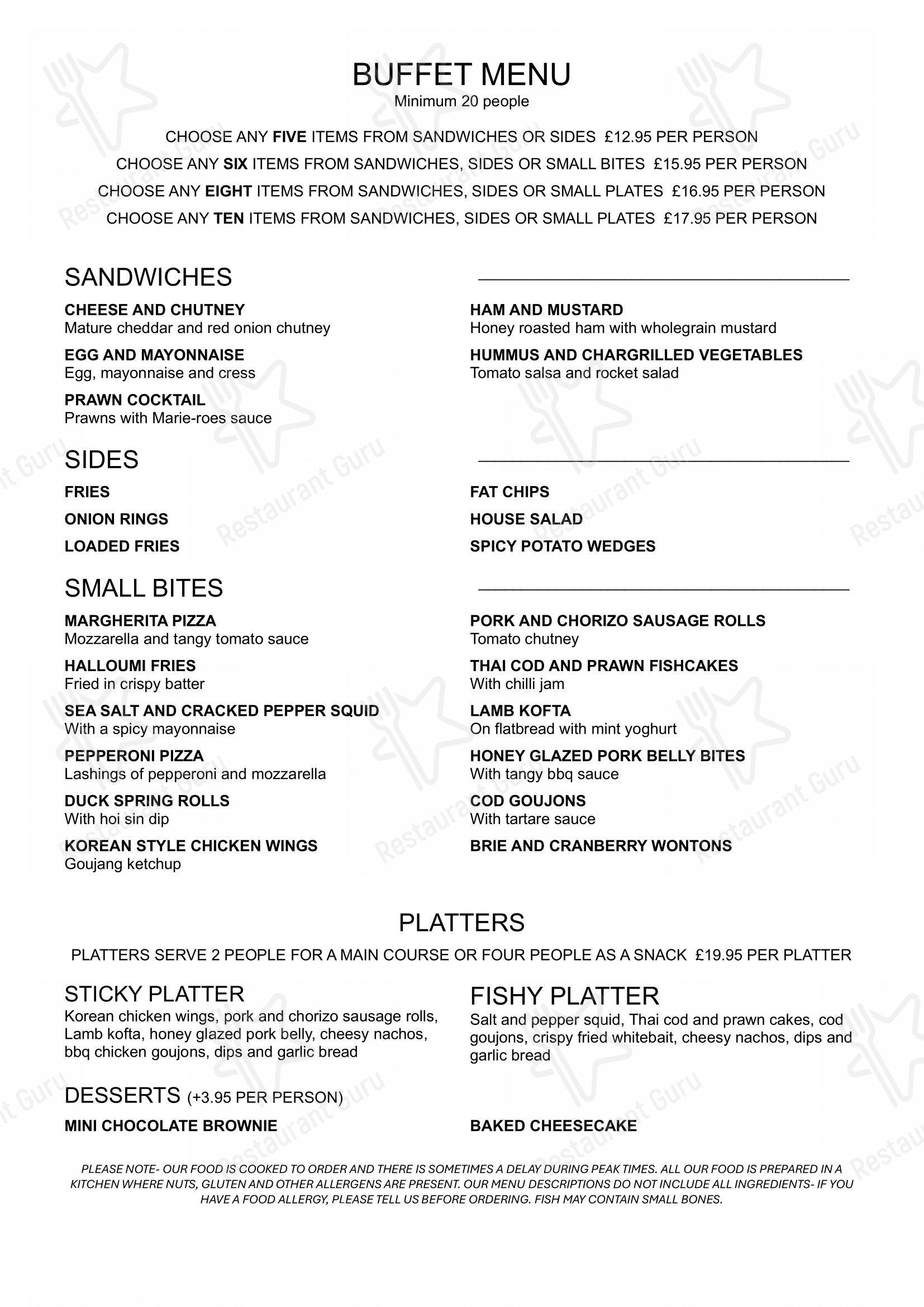 Menu at The Star Inn pub & bar, Lingfield