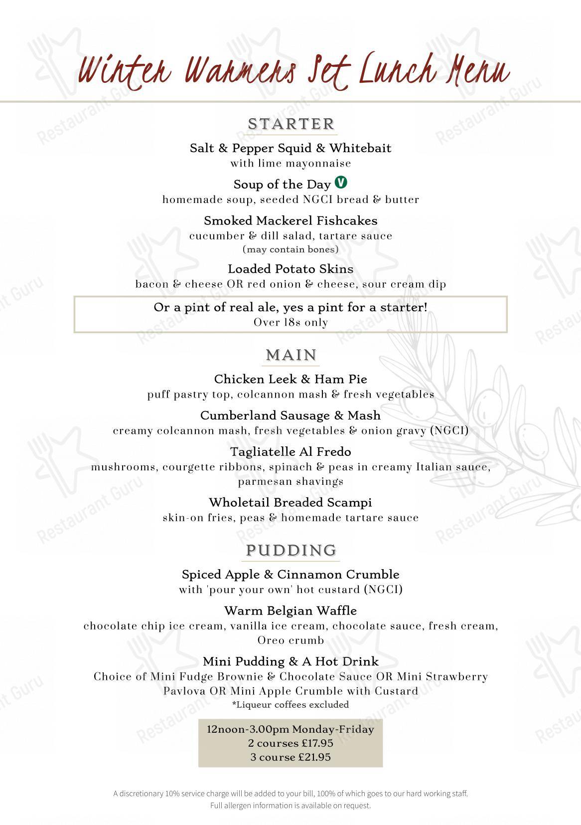 Menu at The Star, Malden Rushett pub & bar, Leatherhead
