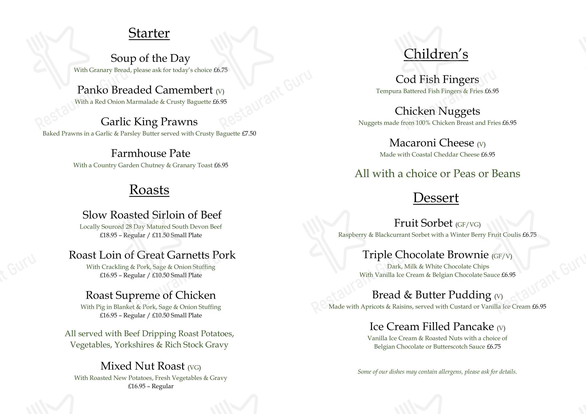 Menu at The Star pub & bar, Puckeridge