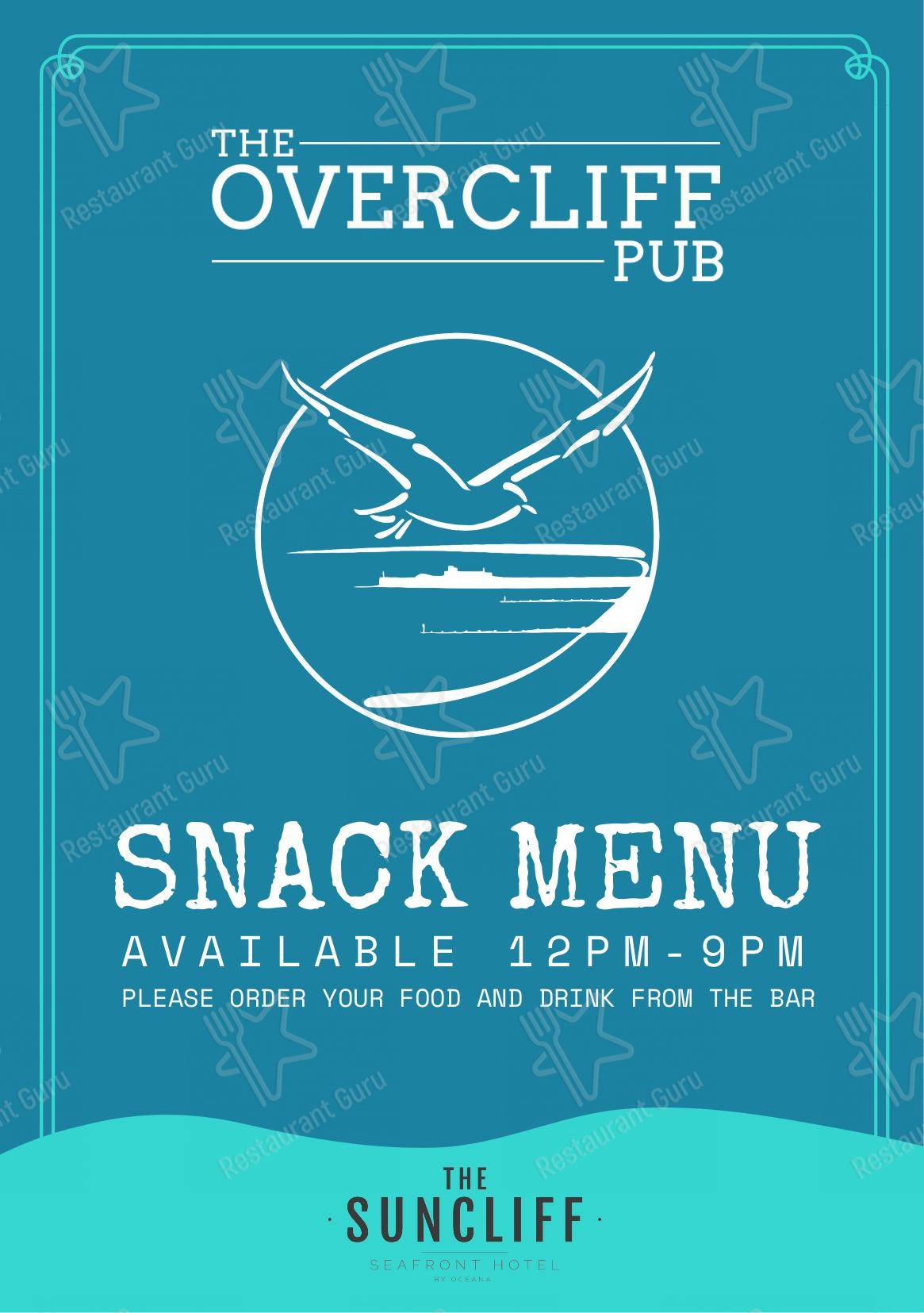 Menu at The Suncliff Hotel Bournemouth pub & bar, Bournemouth