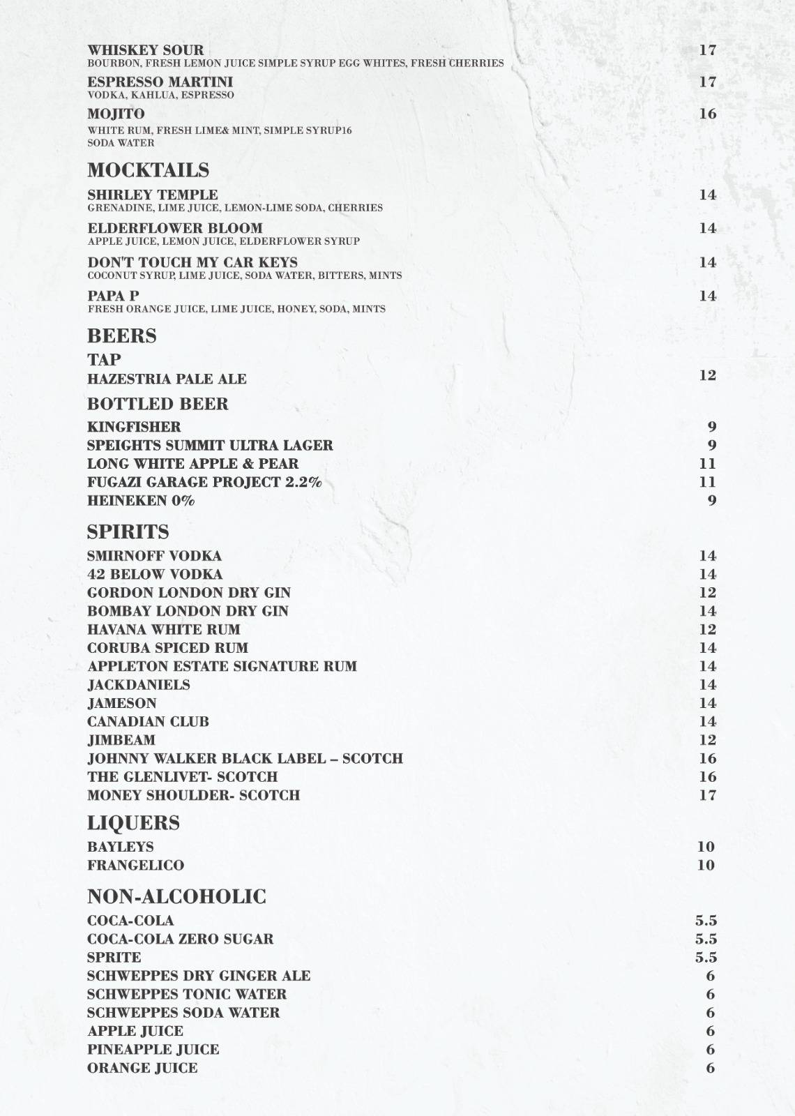 Menu at The Taj & Tonic ( Indian kitchen and Bar ), Auckland