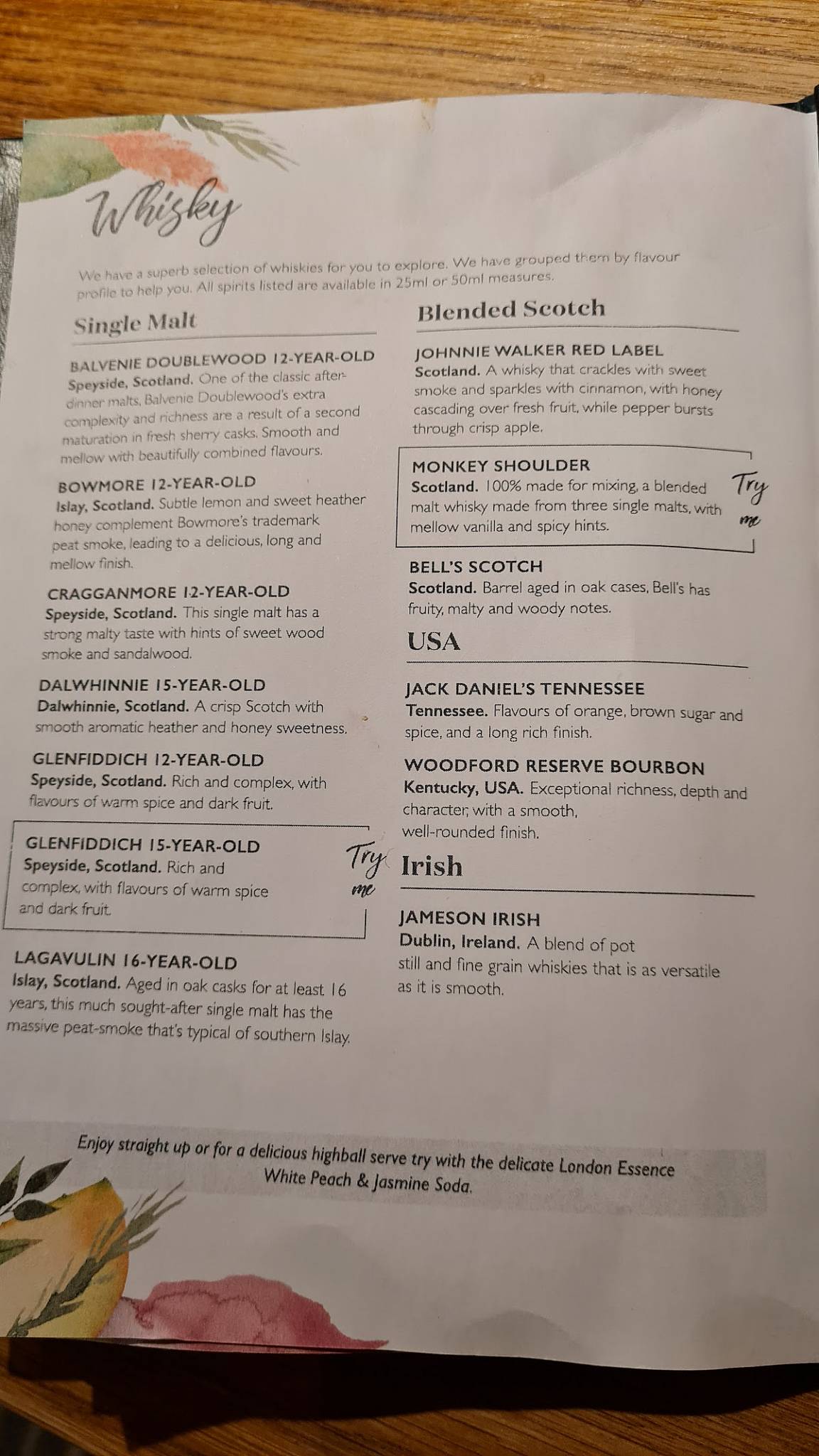 Menu at The Tickled Trout pub & bar, Glasgow