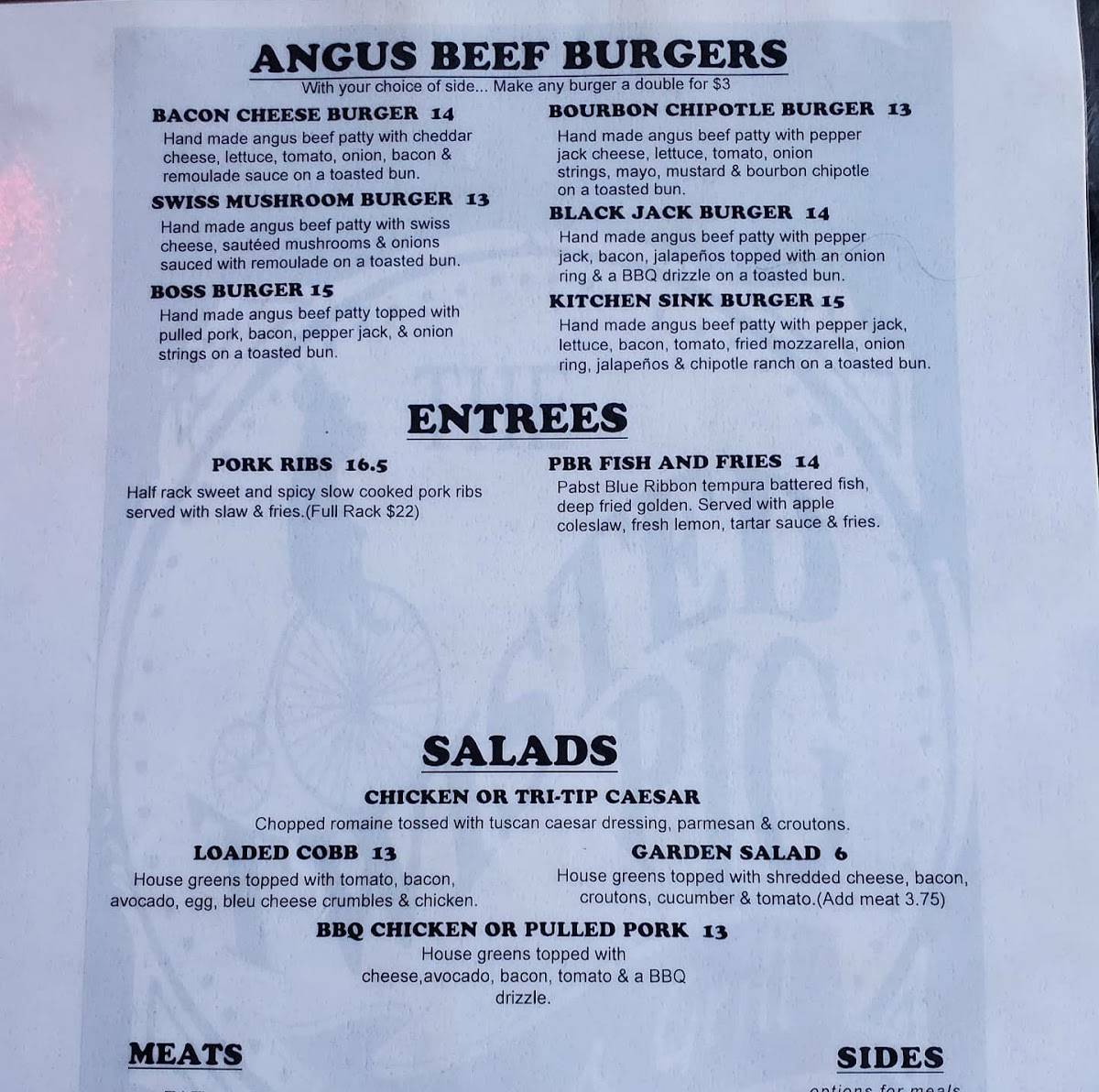 Menu at The Twisted Pig Bar and Grill, Modesto