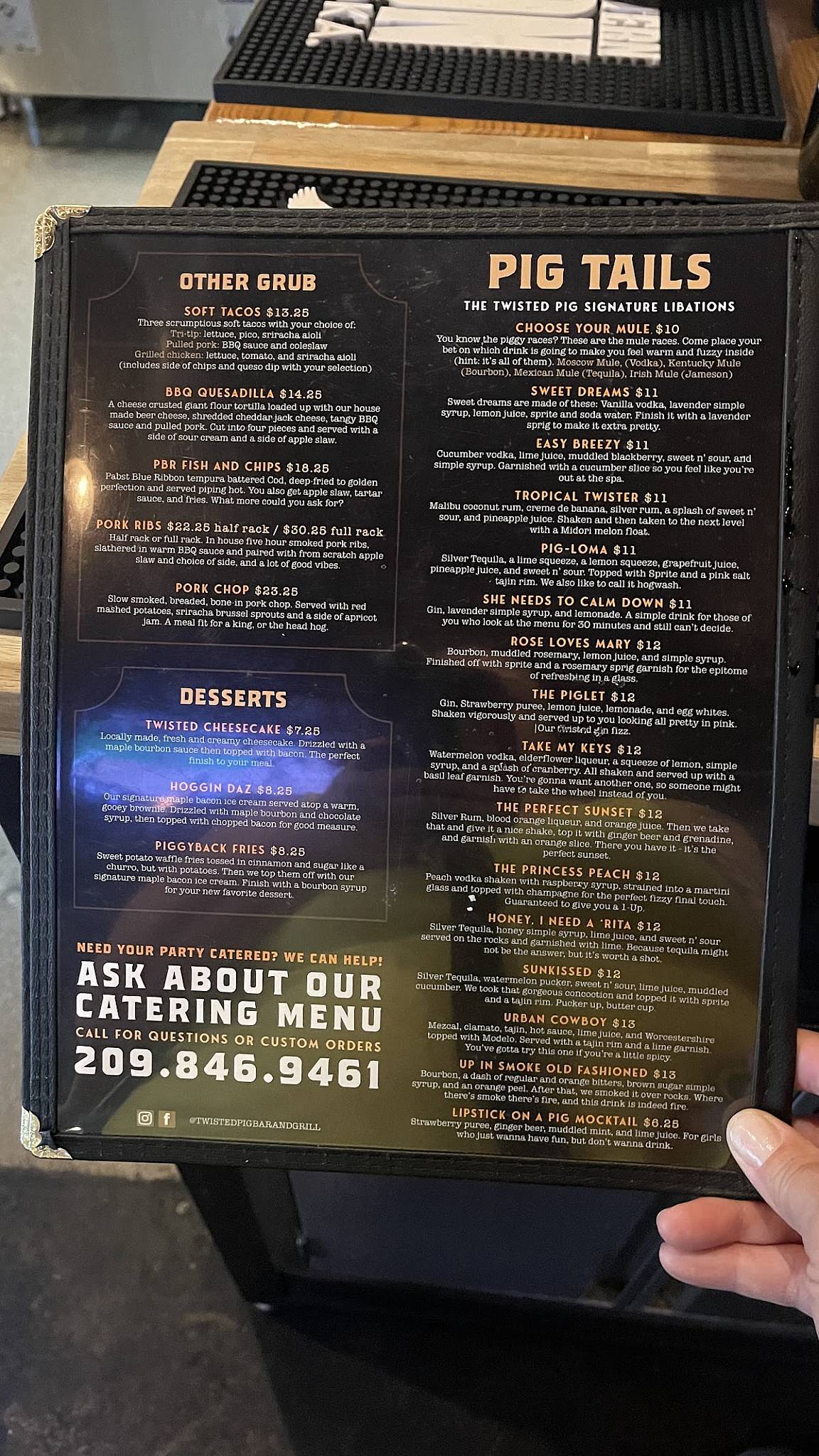 Menu at The Twisted Pig Bar and Grill, Modesto