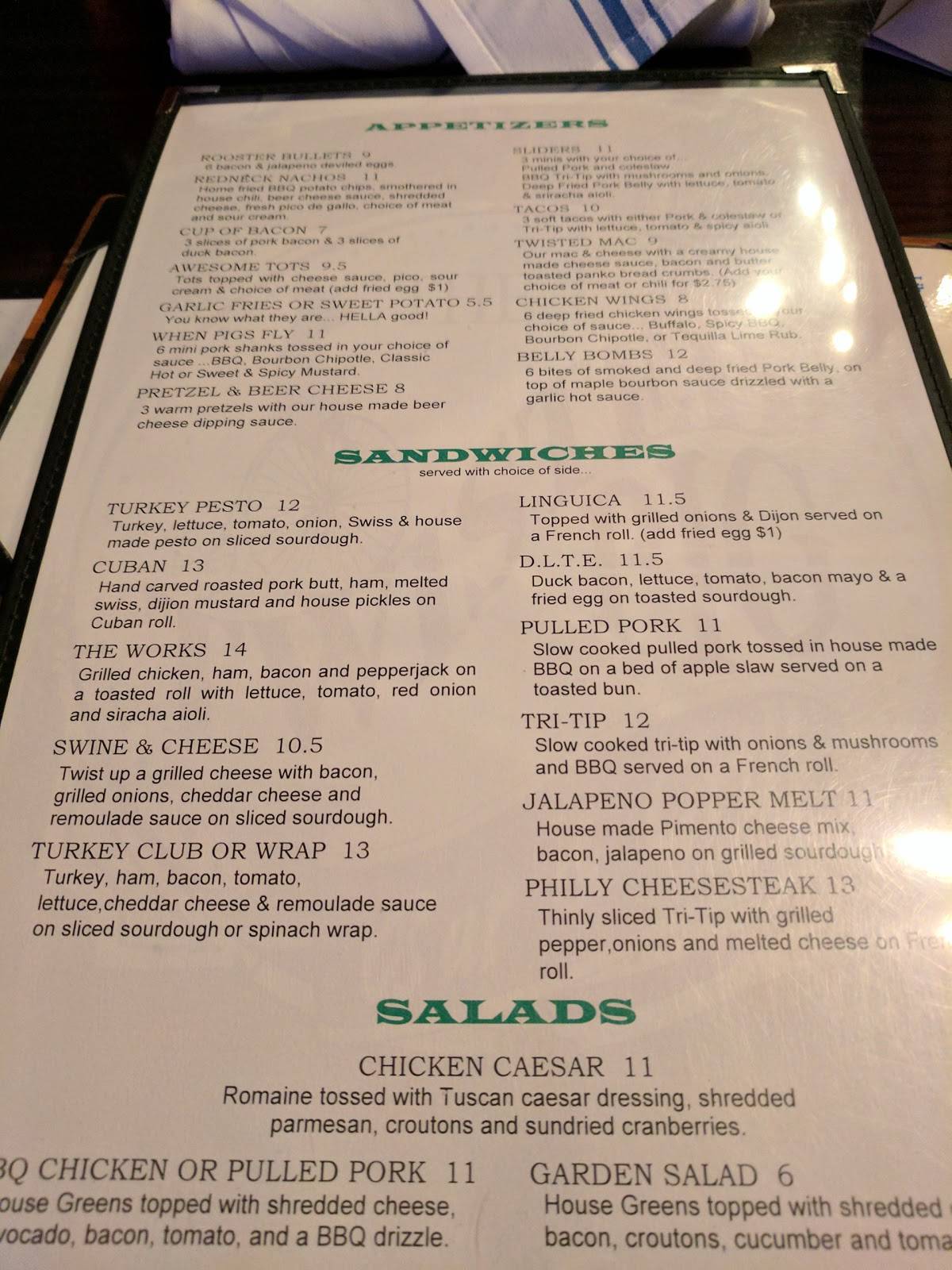 Menu at The Twisted Pig Bar and Grill, Modesto