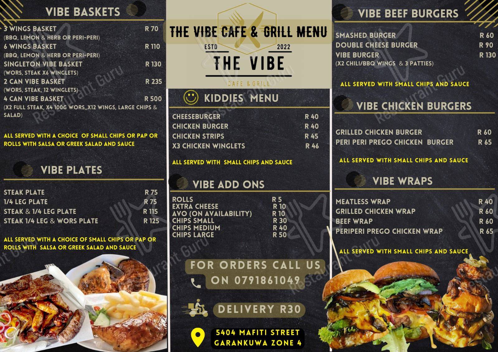 Menu at The Vibe Cafe & Grill, Ga-Rankuwa