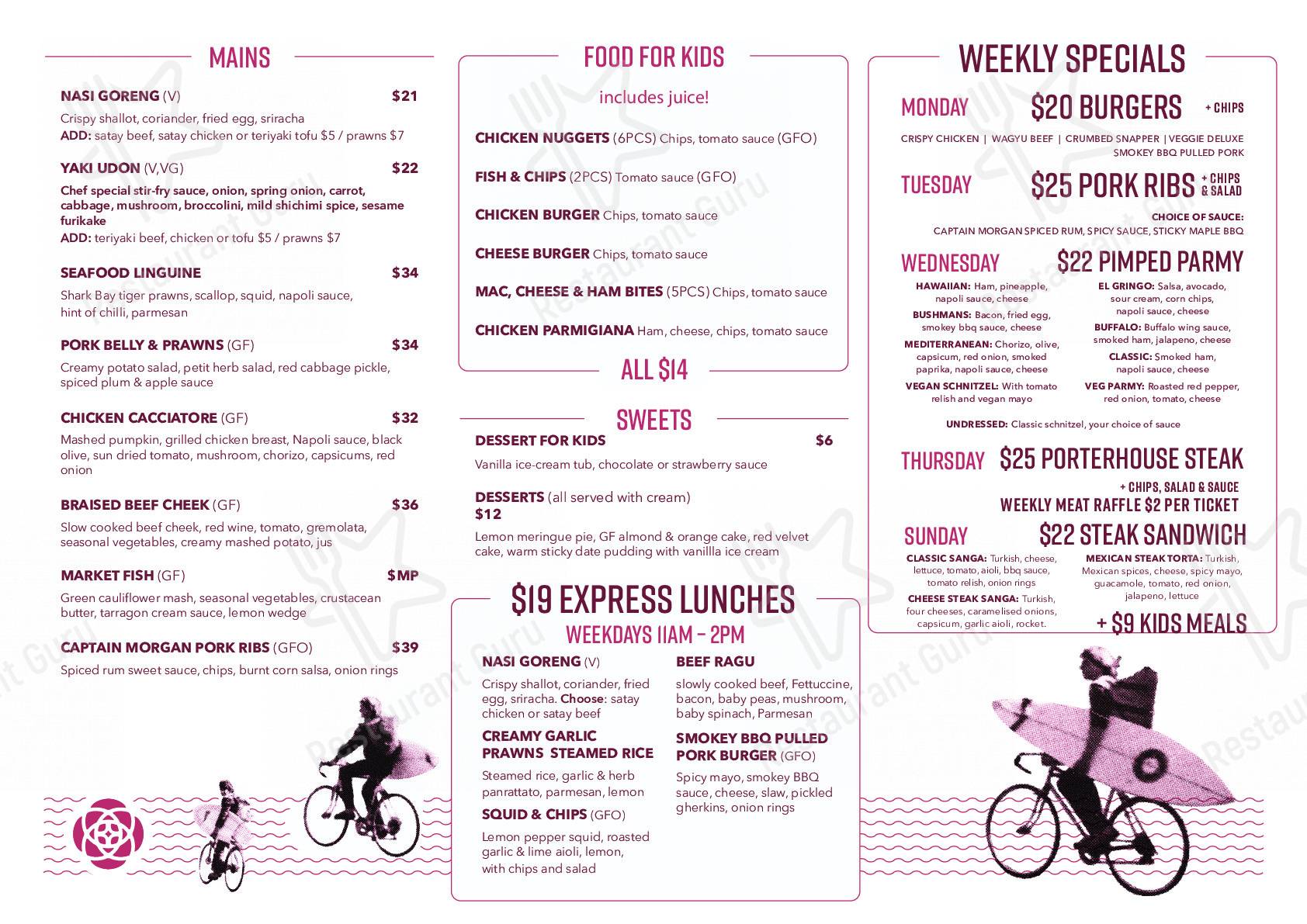 Menu at The Vic pub & bar, Collie