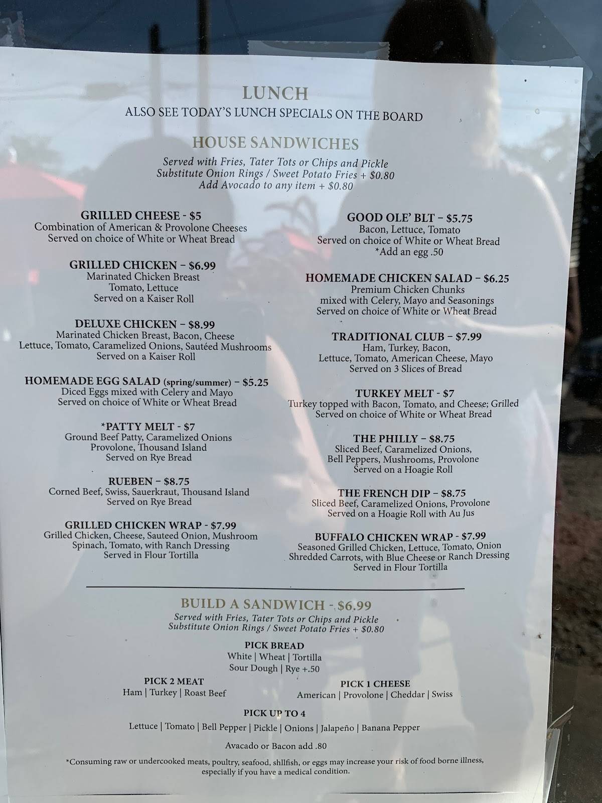 Menu at The Village Cafe, Pinehurst, 525 McCaskill Rd