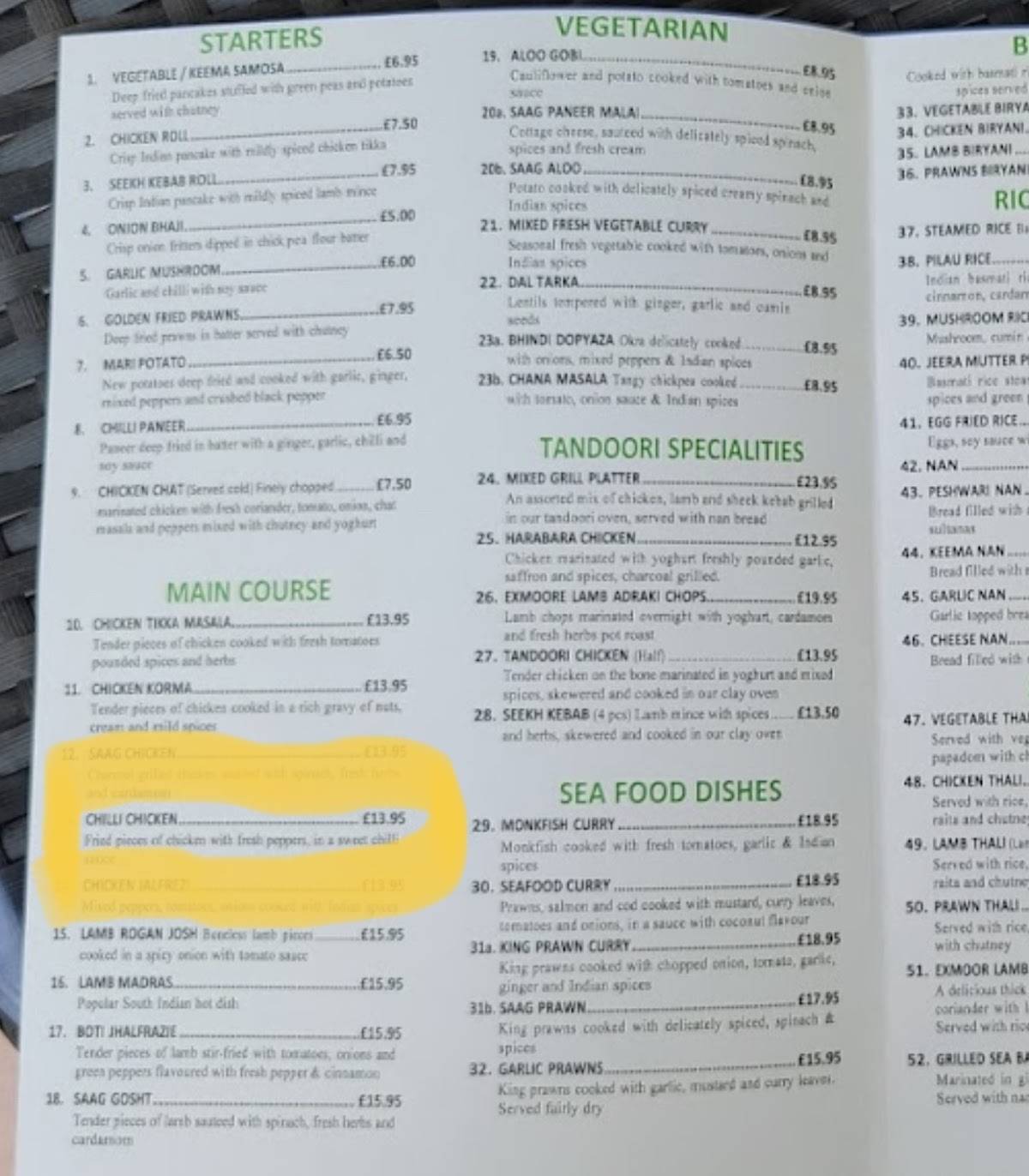 Menu at The Warwick Arms pub & bar, London