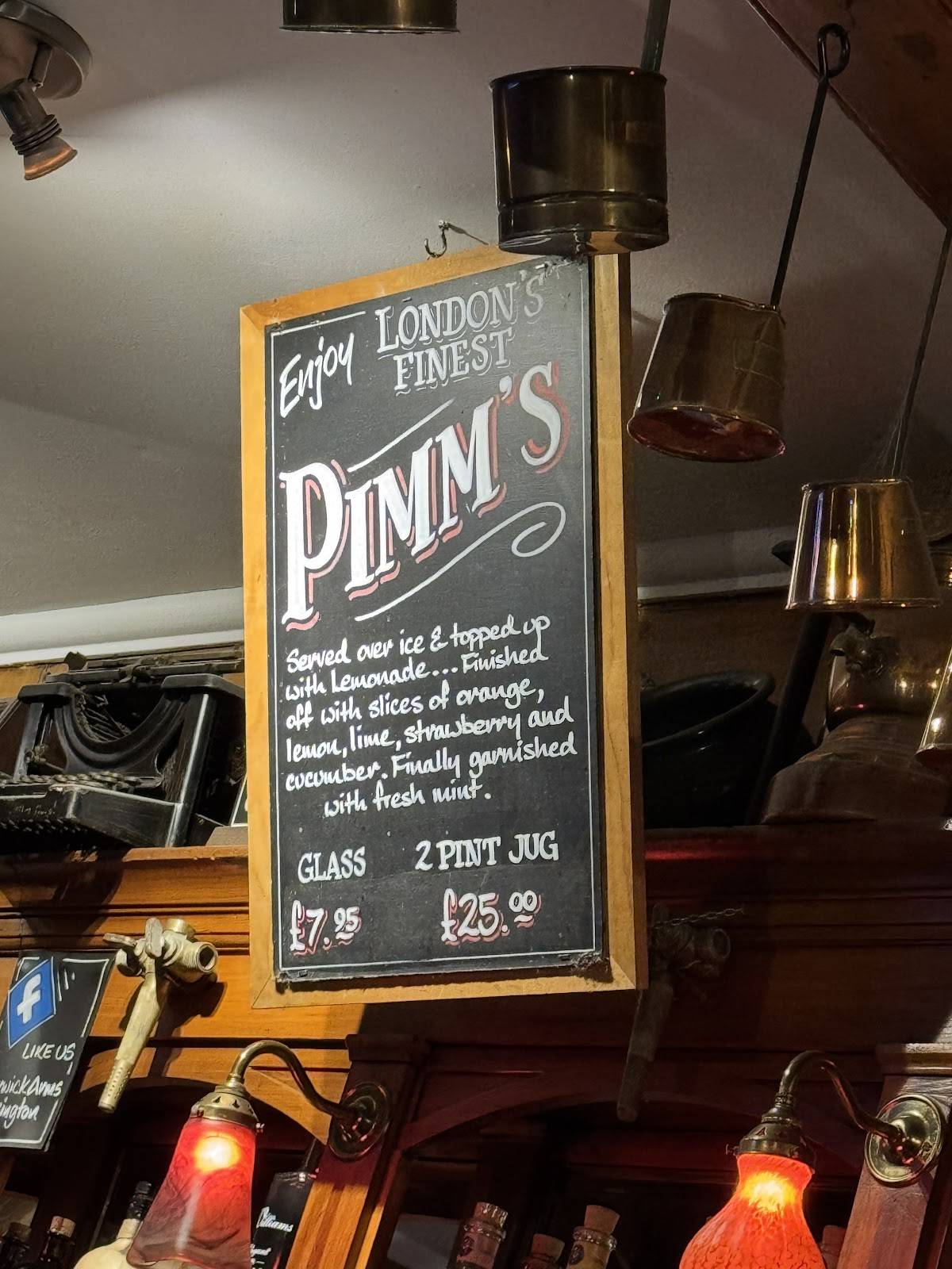 Menu at The Warwick Arms pub & bar, London