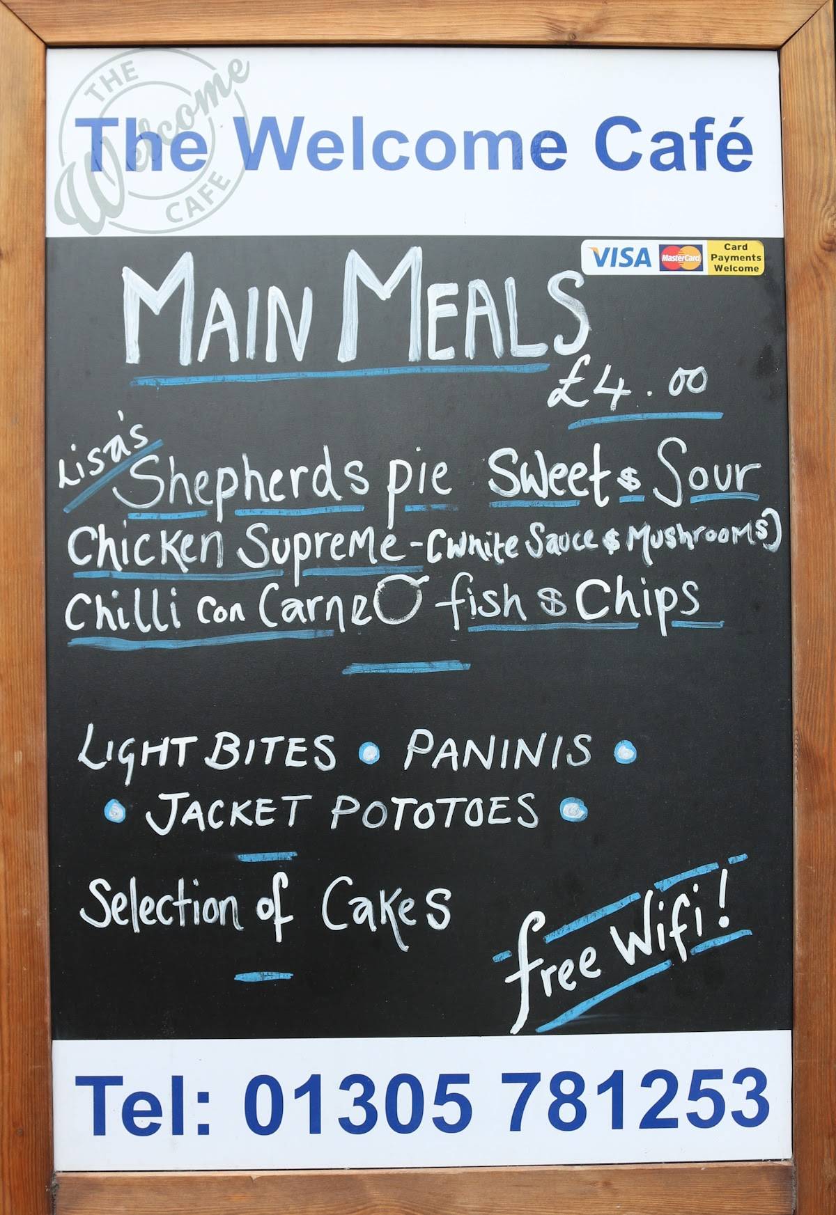Menu at The Welcome Cafe, Weymouth