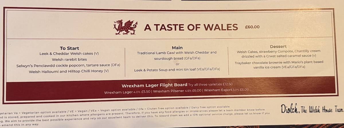 Menu at The Welsh House Cardiff Restaurant & Bar, Cardiff