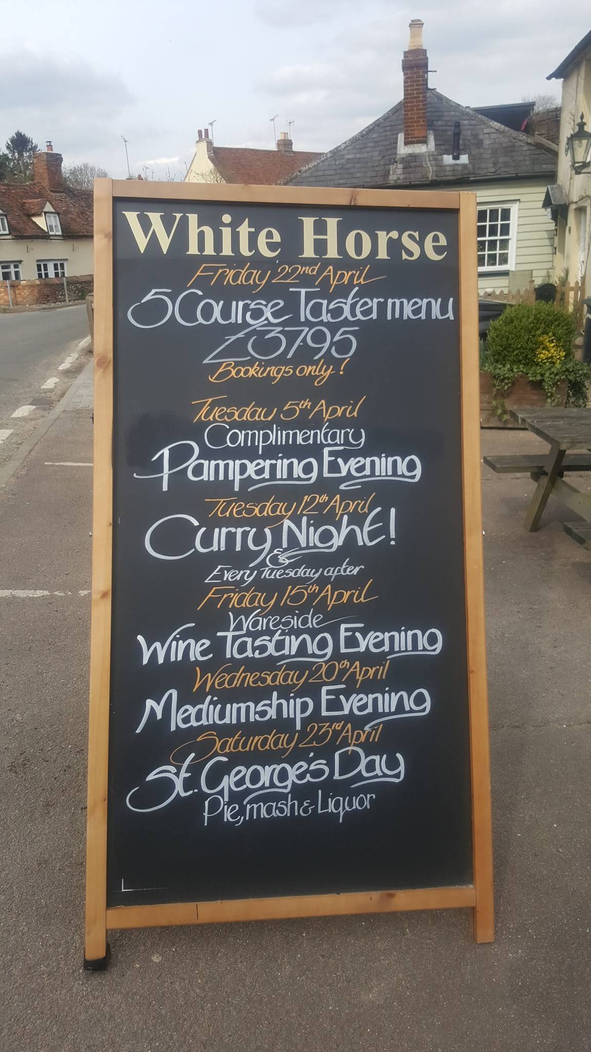 Menu at The White Horse pub & bar, Ware, Wareside