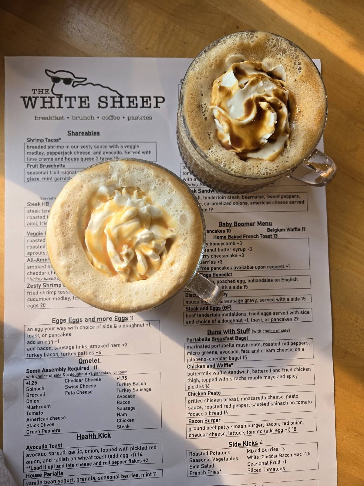 Menu at The White Sheep restaurant, Orland Park