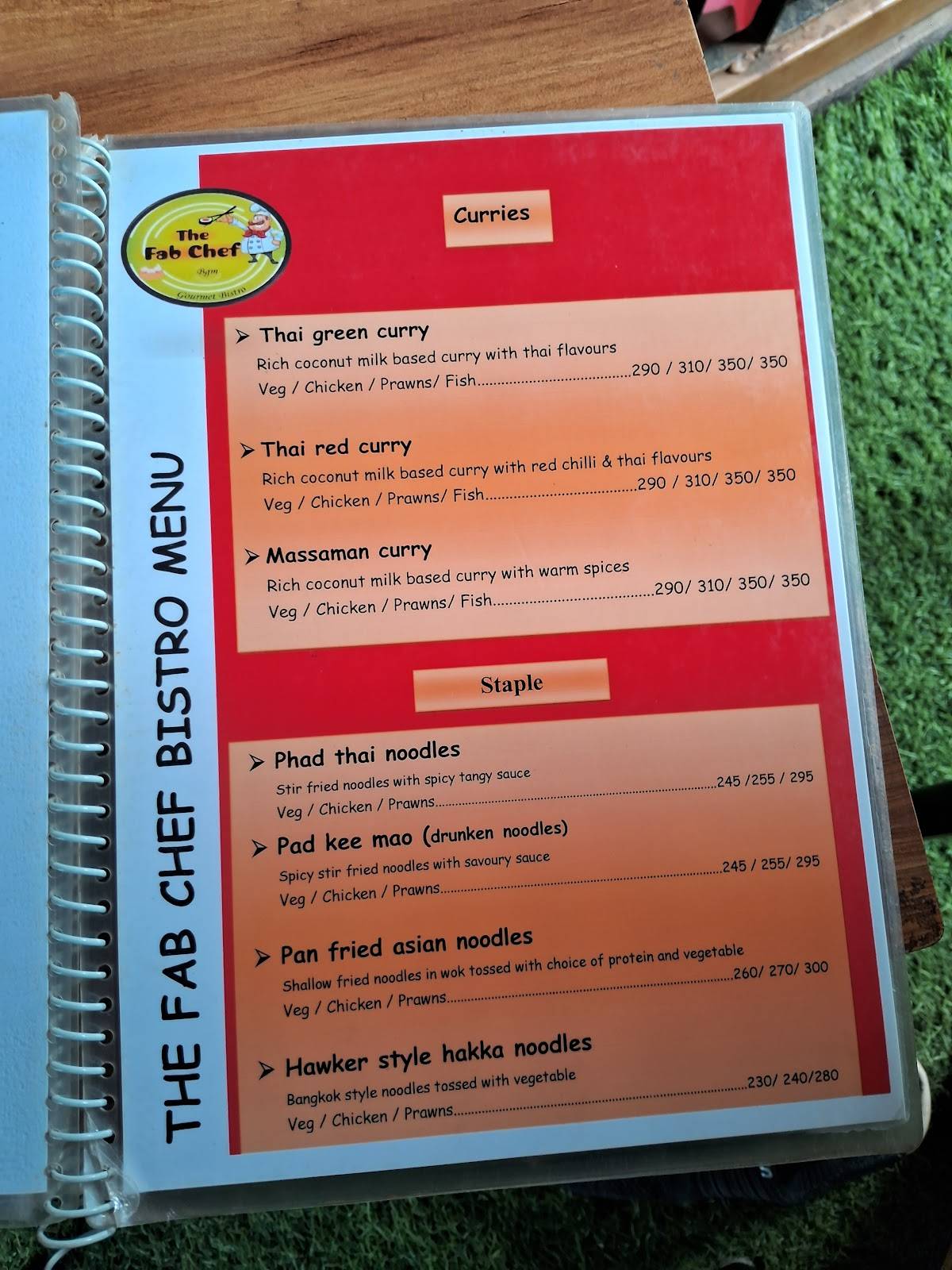 Menu at The fab chef bistro, Belgaum