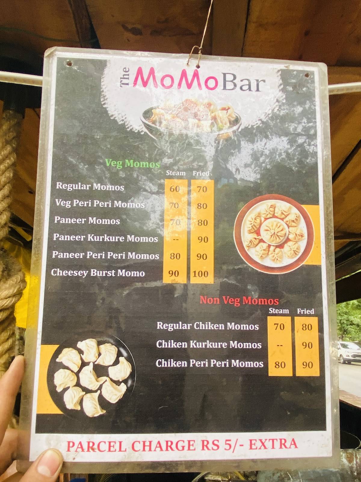 Menu at The momo bar, Sangamner