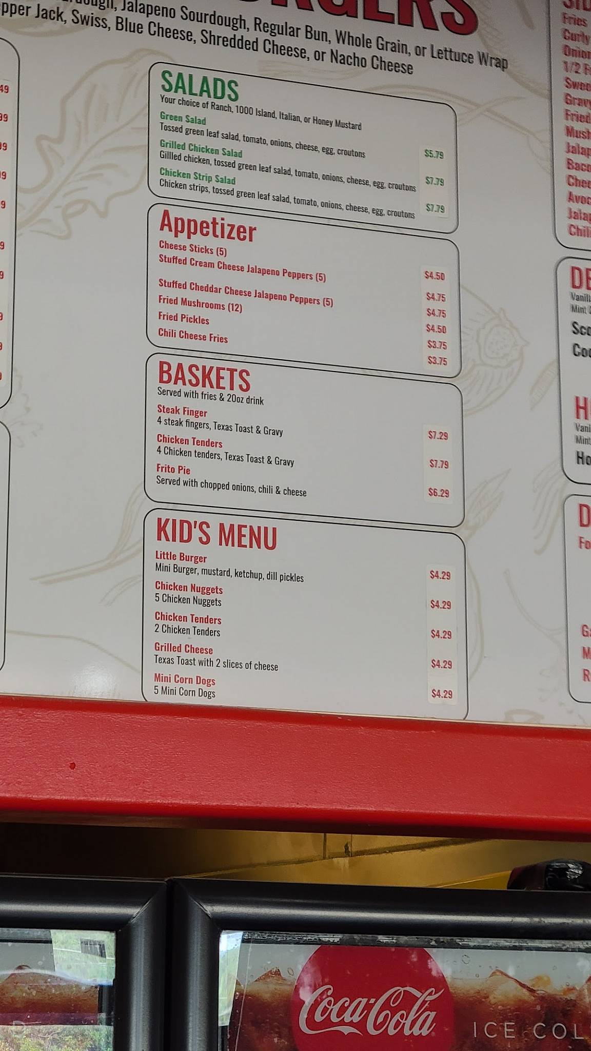 Menu at Thick & Juicy Burgers restaurant, Baytown