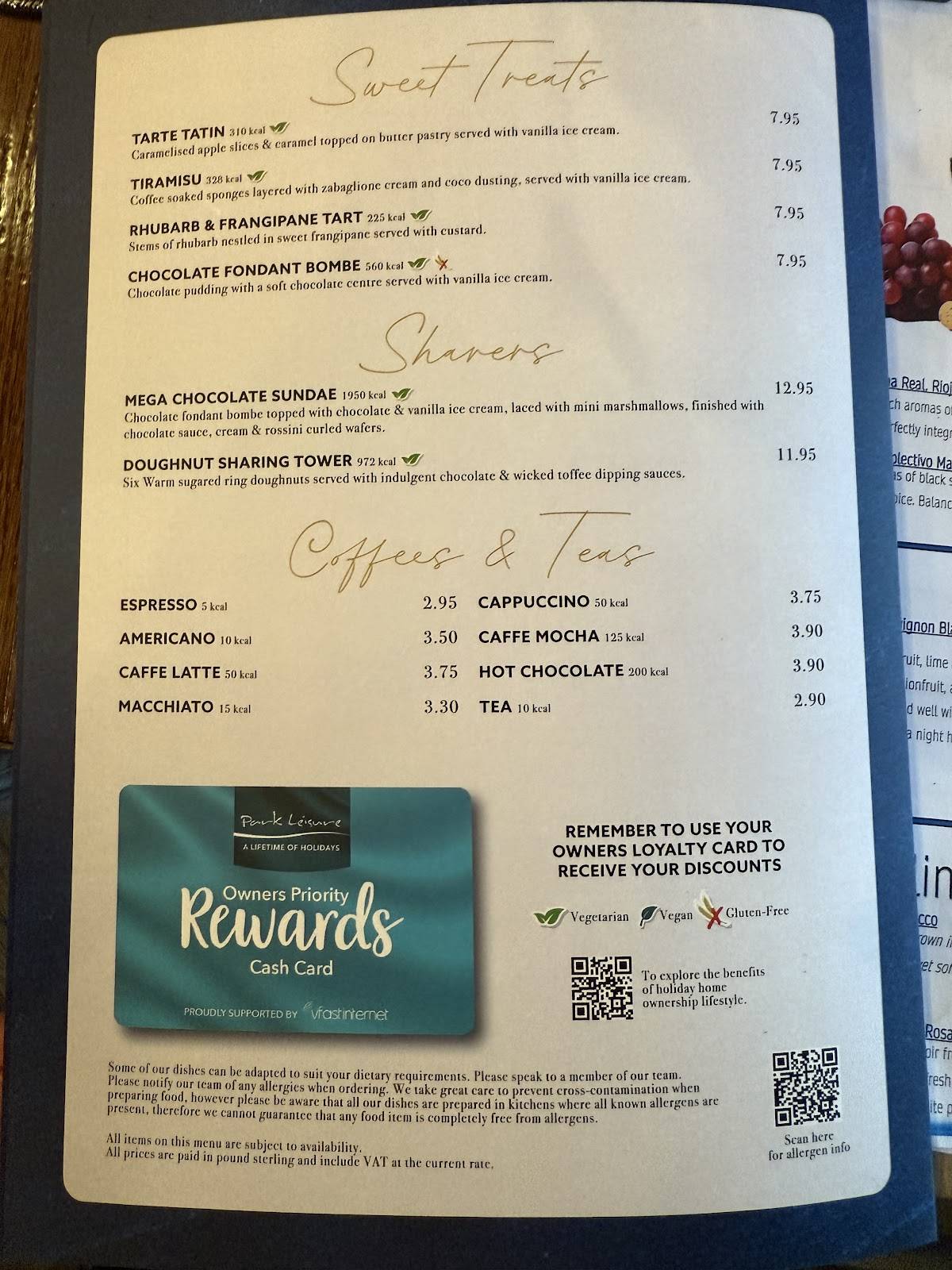 Menu at Three Lakes Restaurant, Lanivet