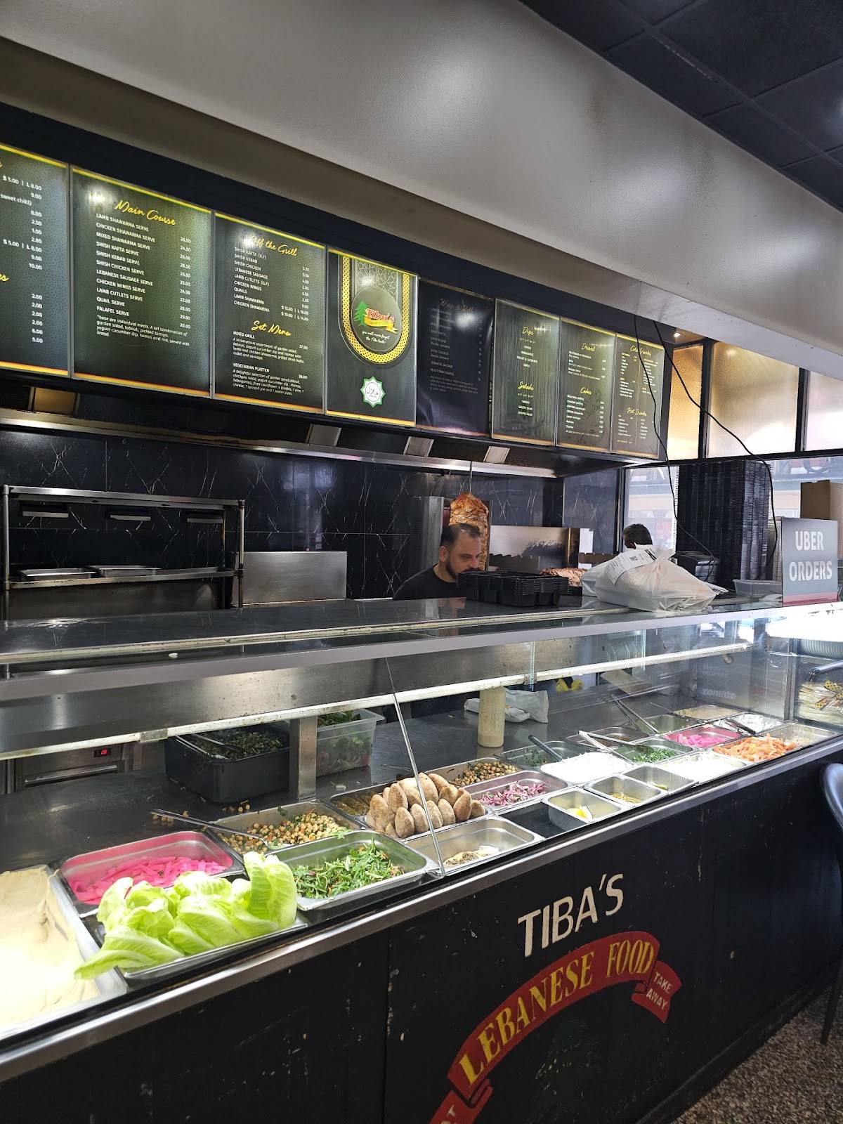 Menu at Tiba's Restaurant, Brunswick, 504 Sydney Rd