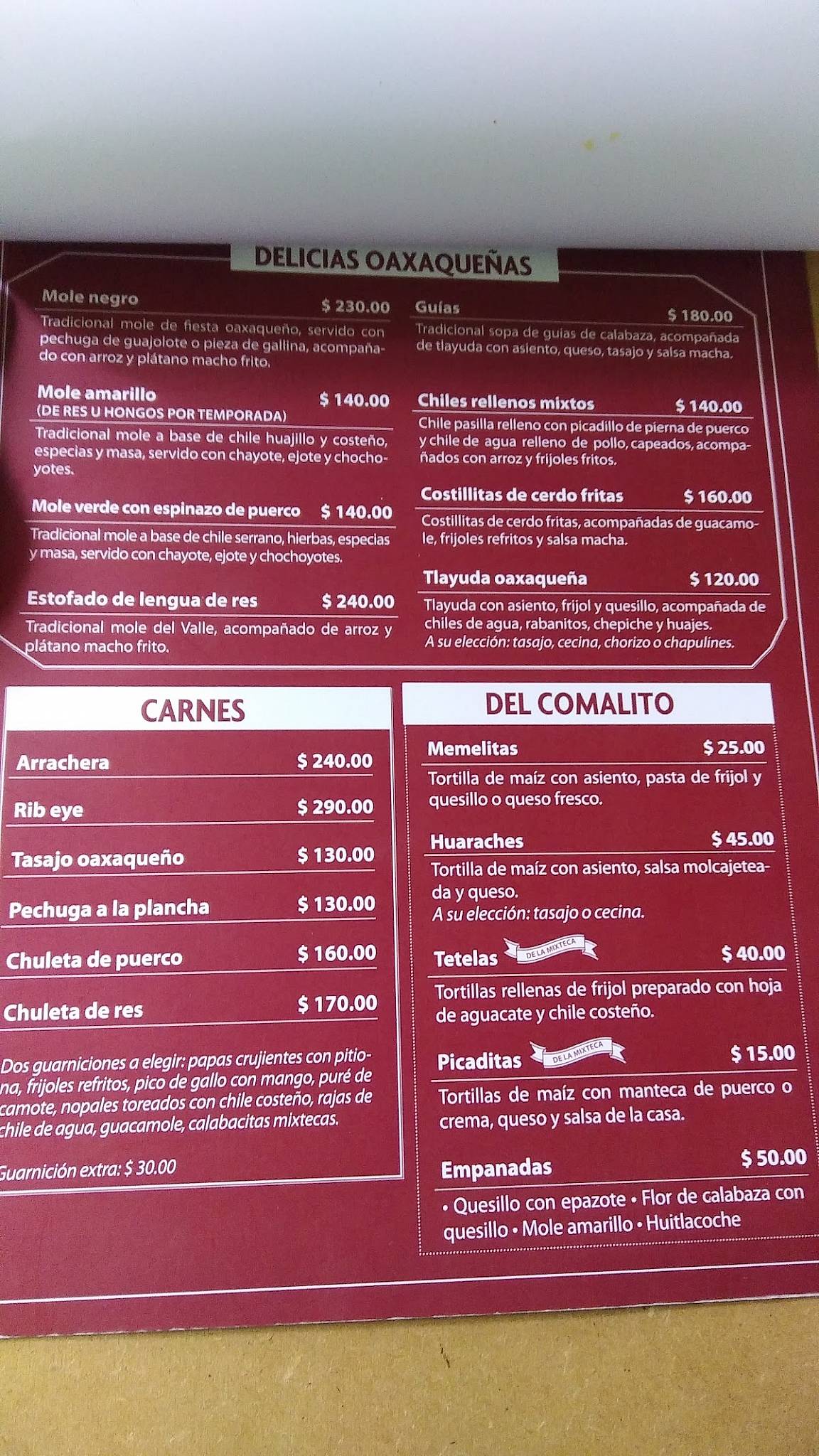 Menu at Tierra del Sol Casa Restaurante - Casa de Lila Downs, San ...