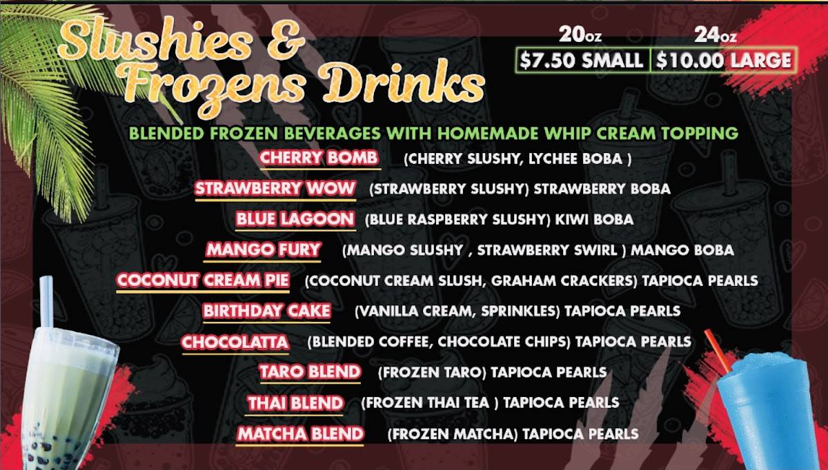 Menu at Tiger Mom Boba Tea & Fusion Cafe, Sevierville