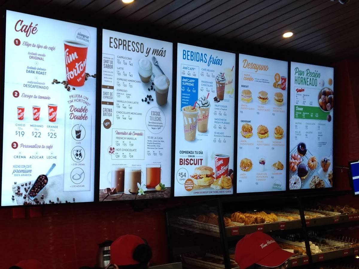 Carta del café Tim Hortons Vía Puerta del Hierro, Monterrey, Av. Paseo ...