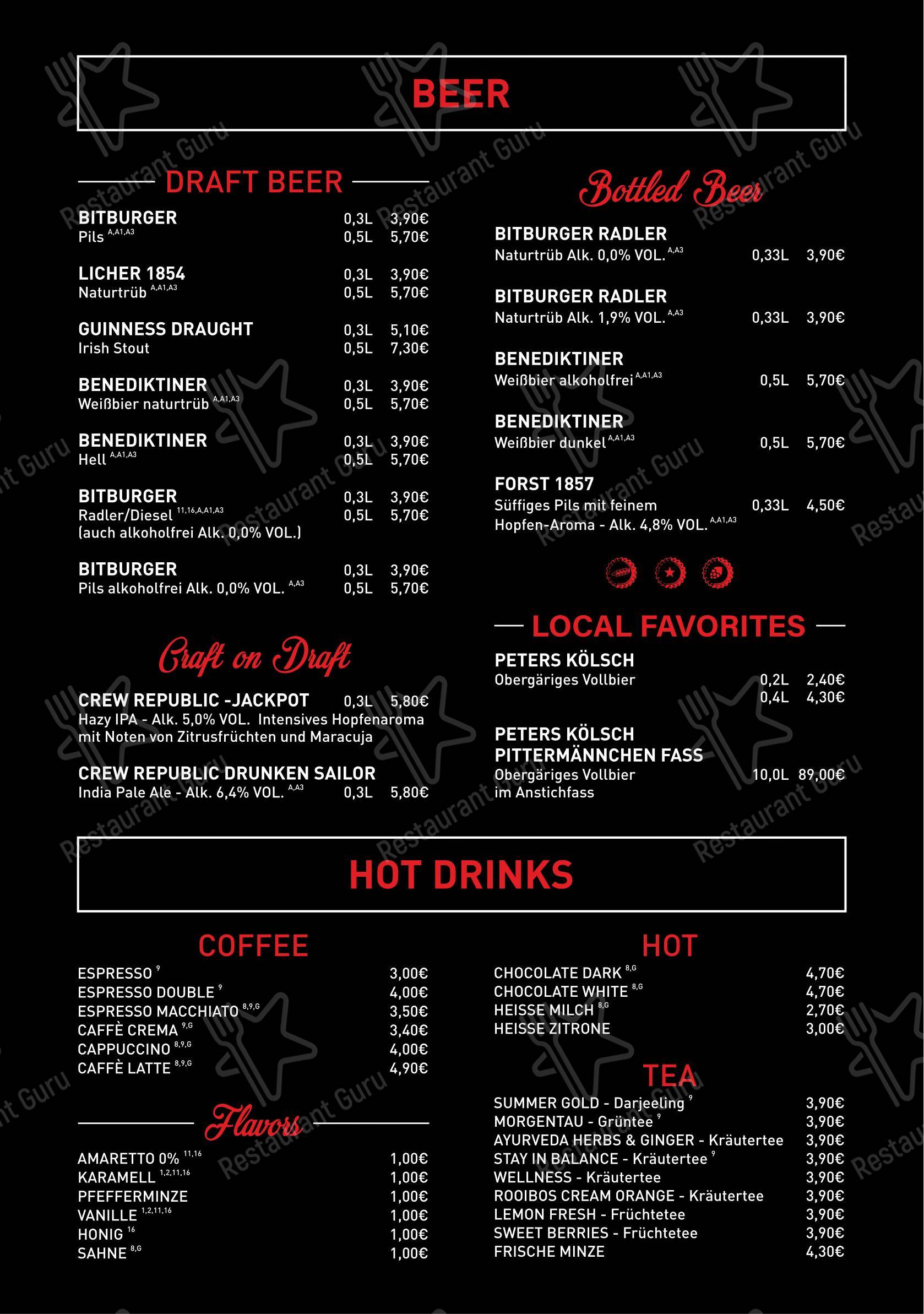 Menu at Timberjacks Düren restaurant, Düren
