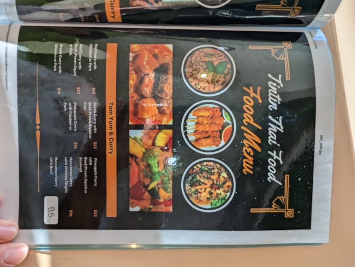 Menu at TinTin Thai Food restaurant, Mount Isa