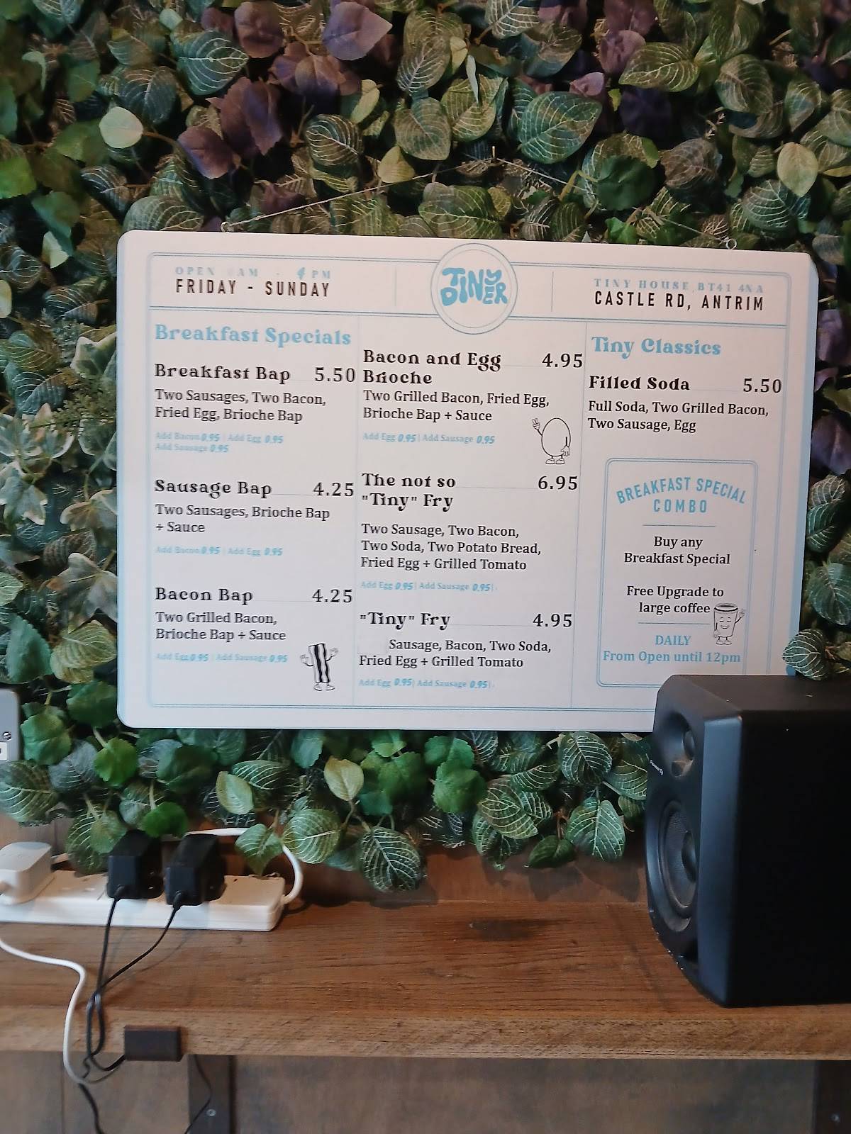 Menu at Tiny House Coffee, Antrim