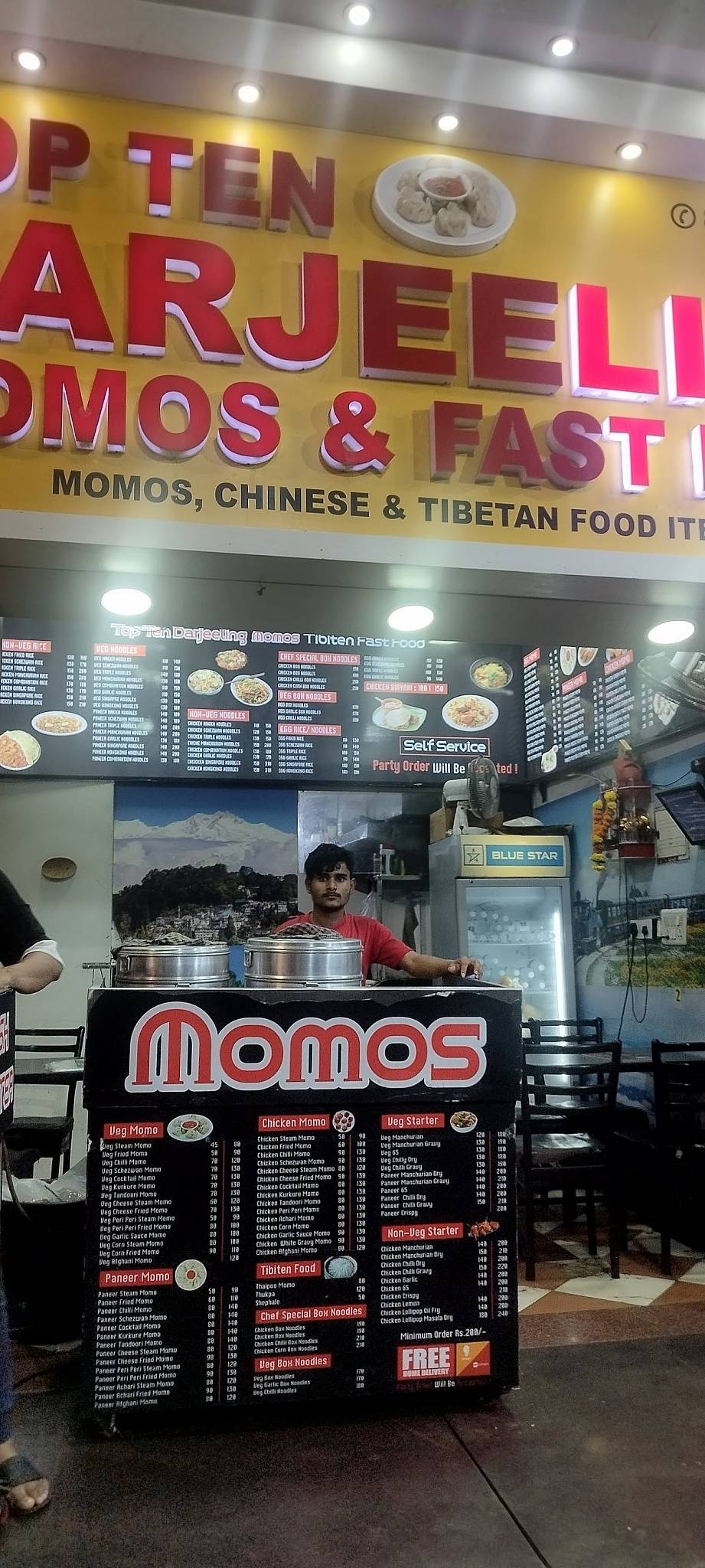 Menu at Top Ten Darjeeling Momos and fast food corner, Navi Mumbai