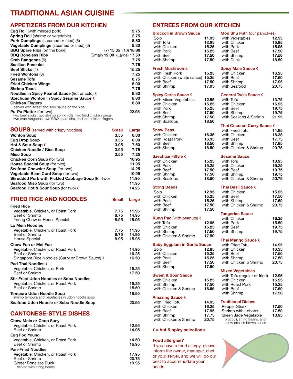 Menu at Toro restaurant, Carmel Hamlet, US-6