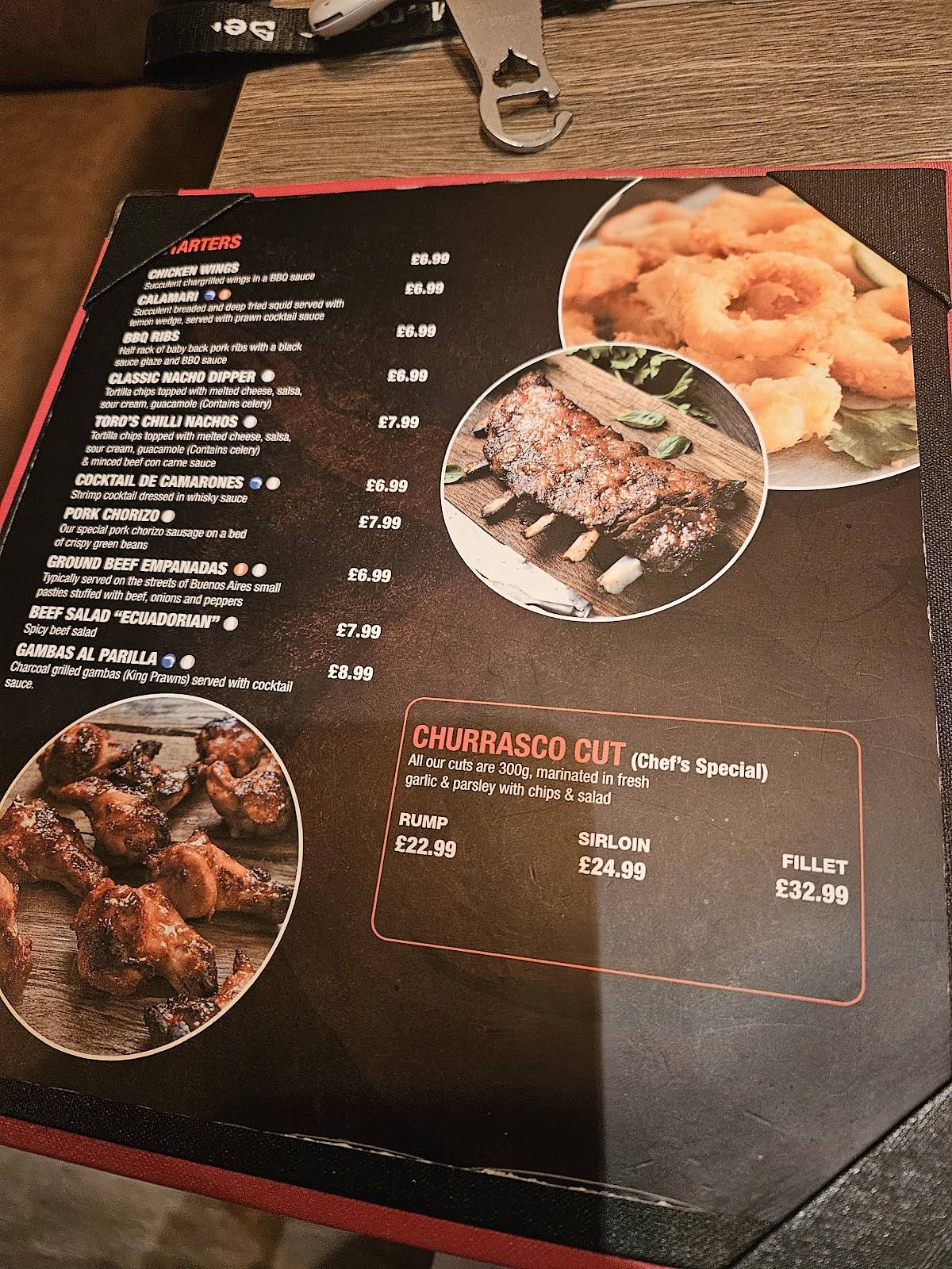 Menu at Toro Steak House steakhouse, Rothwell