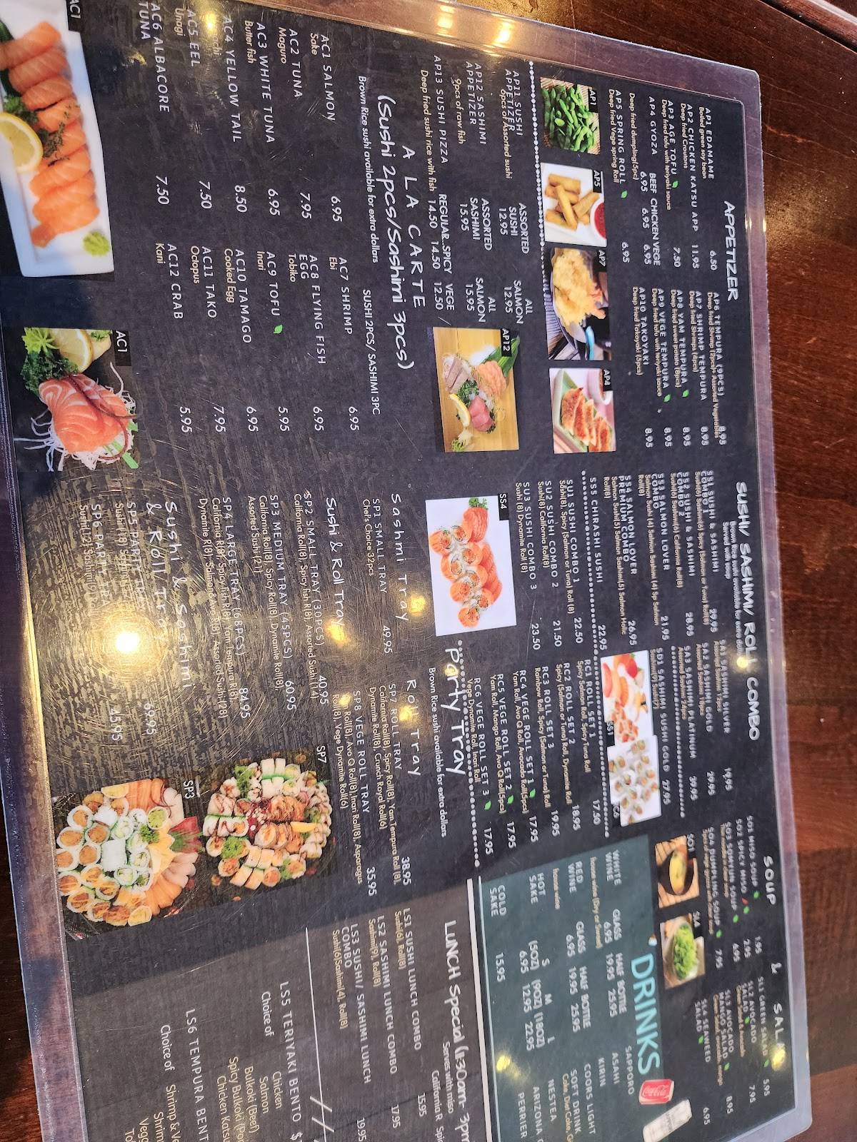 Menu at Sushi Bar, Toronto, 348 Broadview Ave