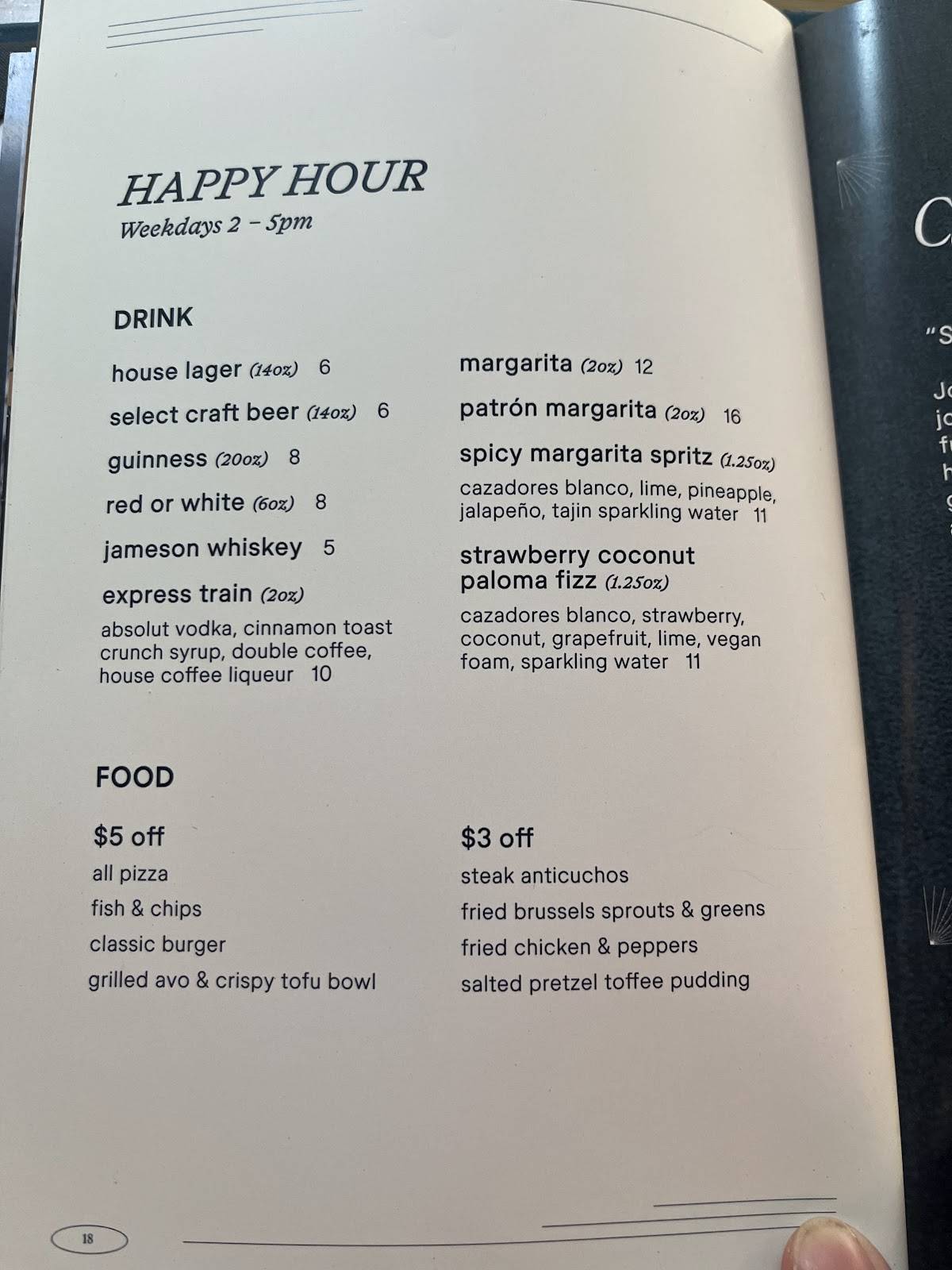 Menu at Walrus Pub & Beer Hall, Toronto