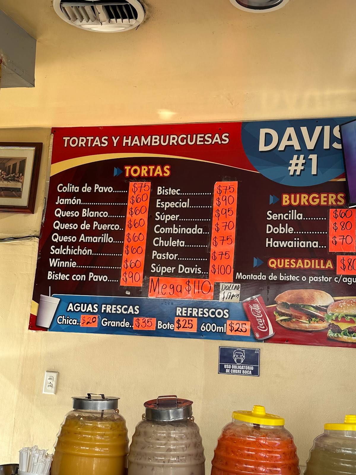 Carta del restaurante Tortas Davis #1, Ciudad Juarez, Blvd. Manuel ...