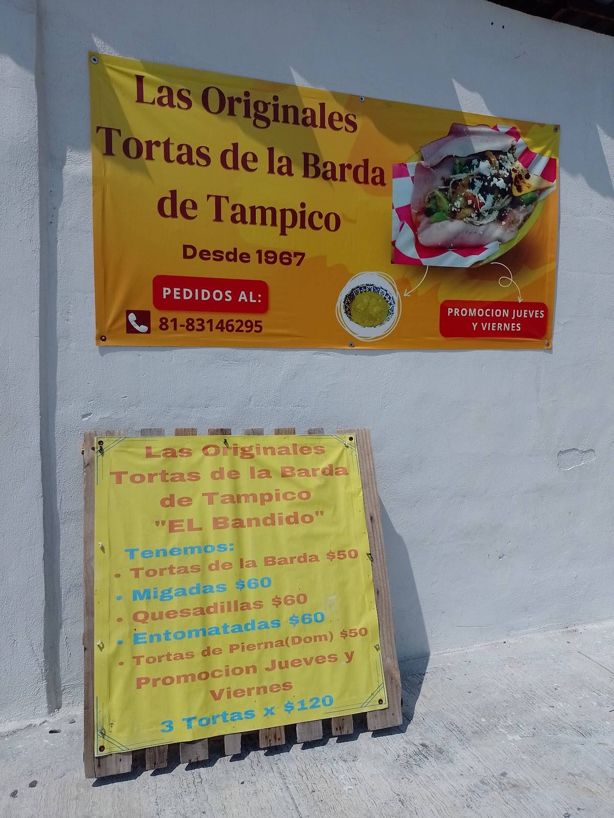 Carta de Tortas de la Barda El Bandido, San Nicolás de los Garza