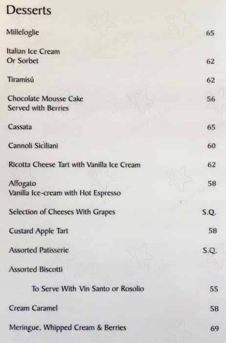 Menu at Tortellino d'Oro restaurant, Johannesburg, Oaklands Shopping Centre