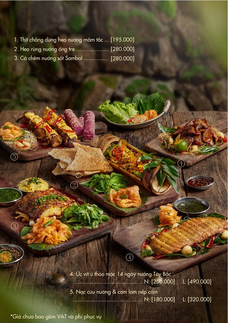 Menu at Trạm Hầm restaurant, Ho Chi Minh City