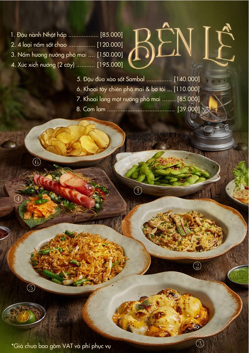 Menu at Trạm Hầm restaurant, Ho Chi Minh City