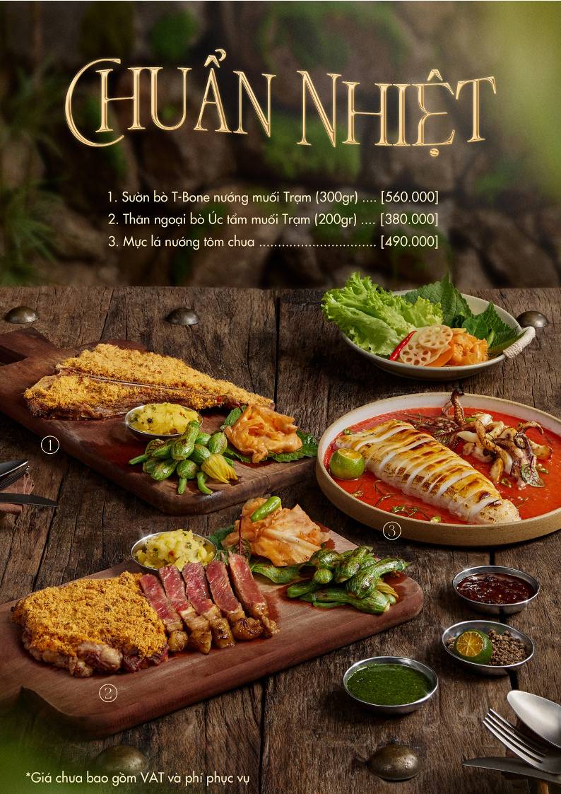 Menu at Trạm Hầm restaurant, Ho Chi Minh City