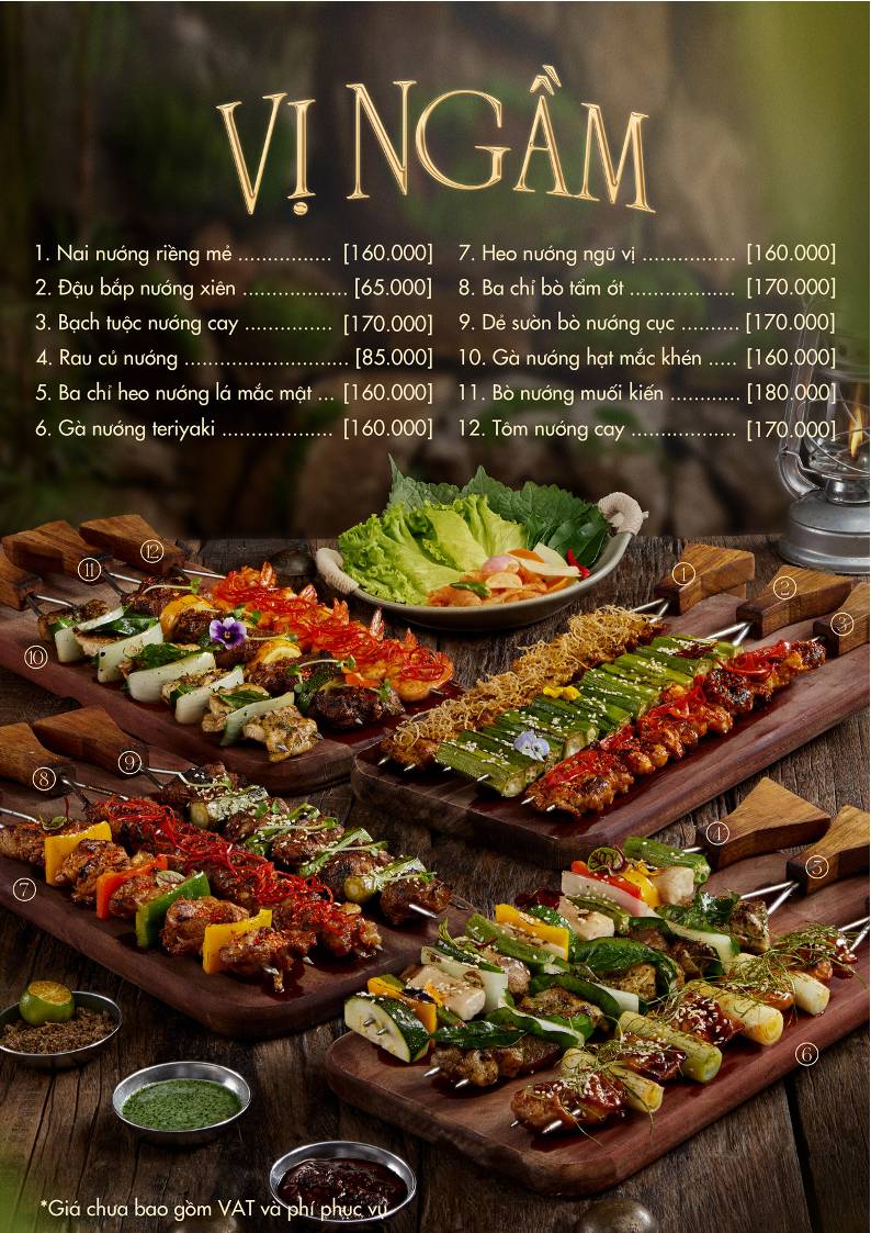 Menu at Trạm Hầm restaurant, Ho Chi Minh City