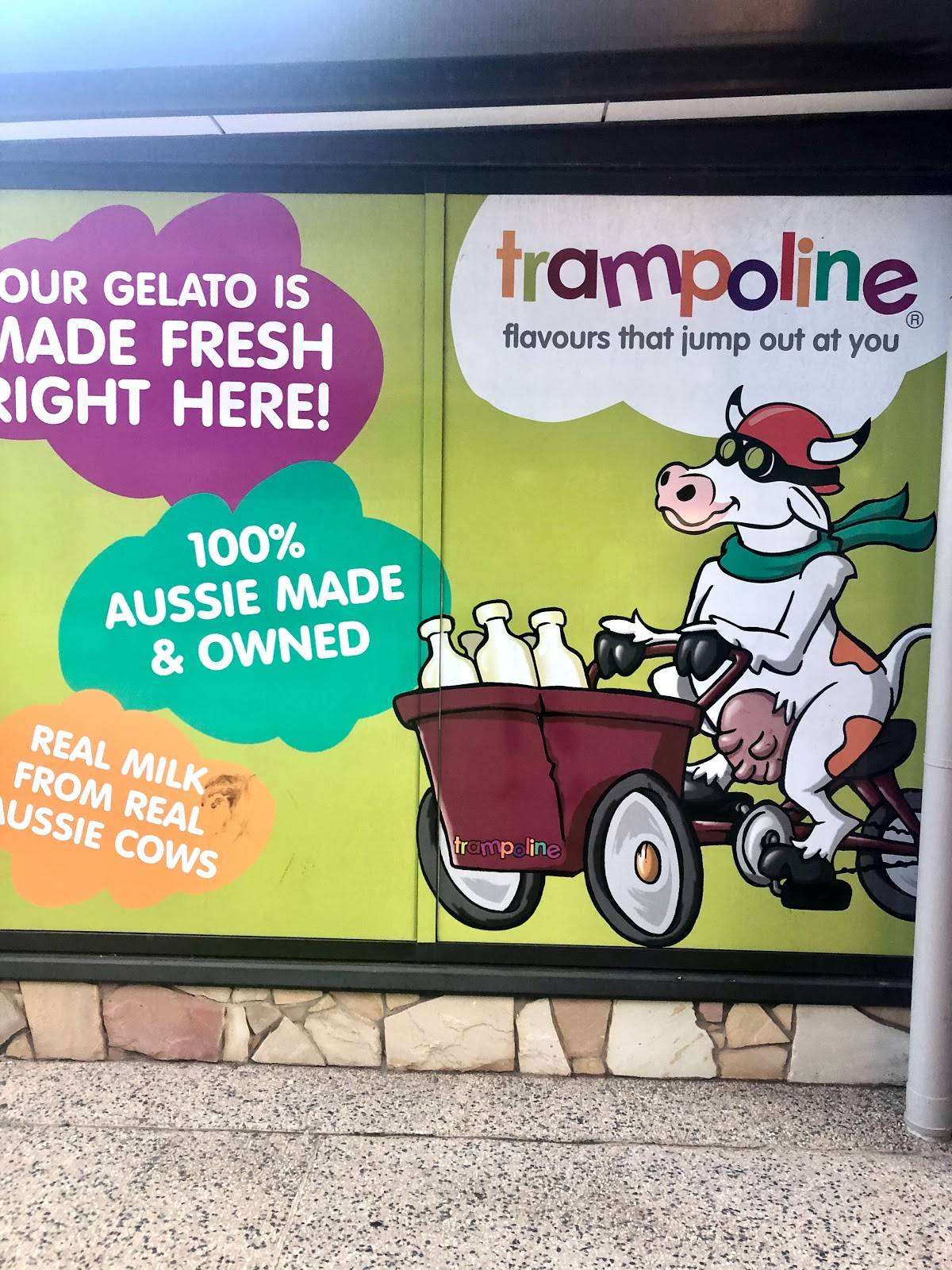 Menu at Trampoline Gelato restaurant, Darwin City, 19 Kitchener Dr