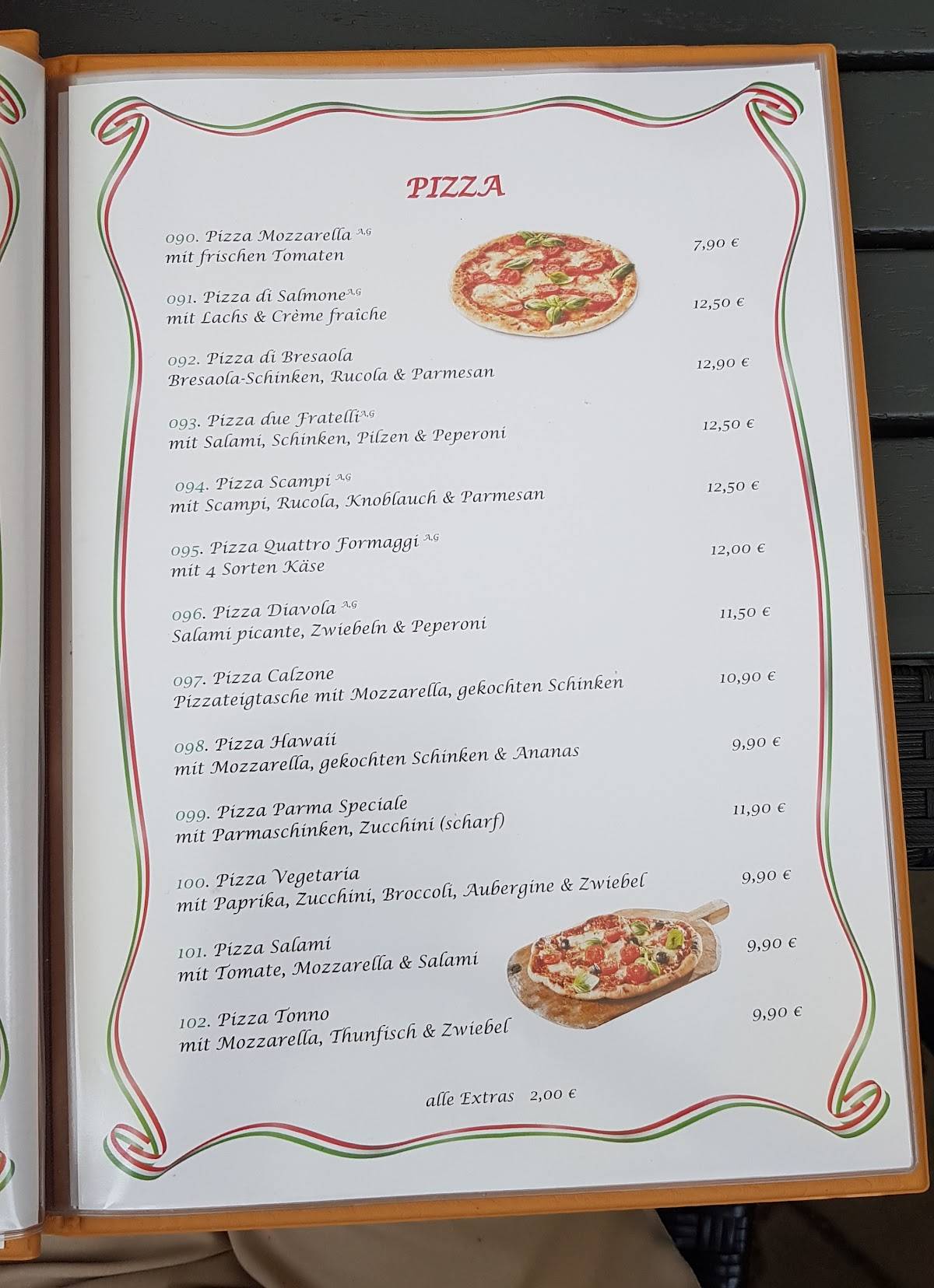 Speisekarte von Trattoria Due Fratelli restaurant, Brand-Erbisdorf