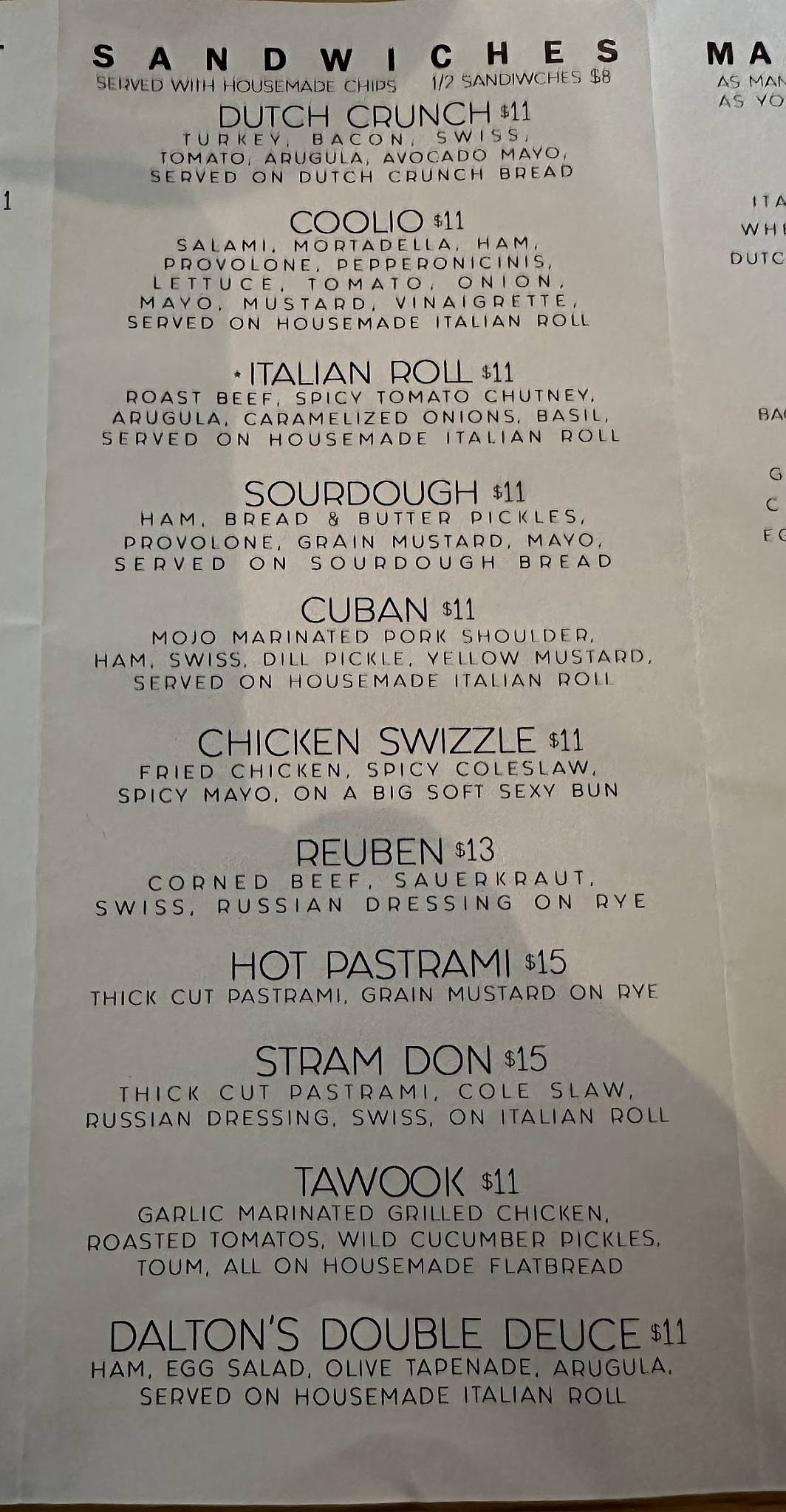 Menu at Trenchers Delicatessen desserts, Tulsa