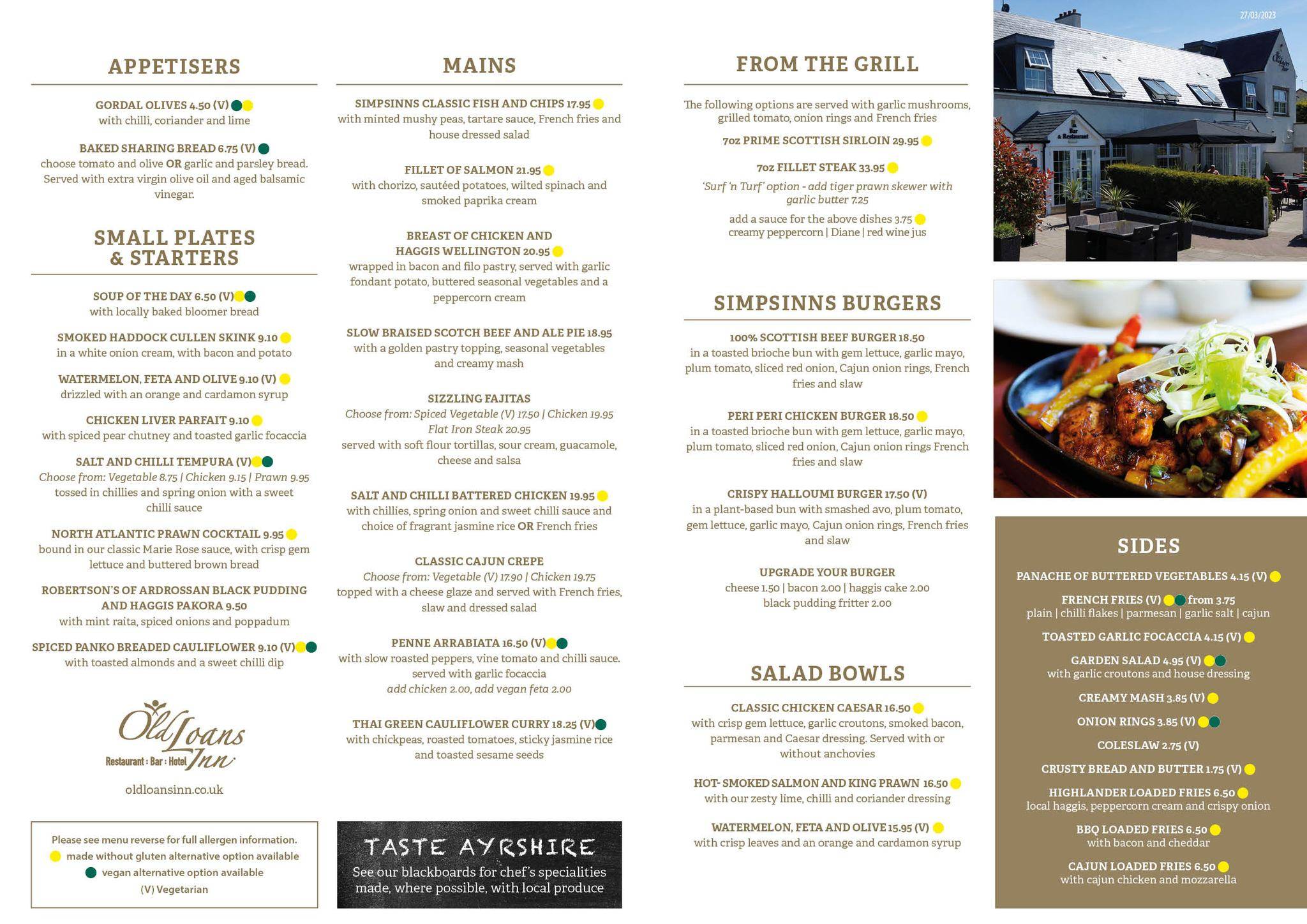 Menu at The Loans Inn pub & bar, Troon