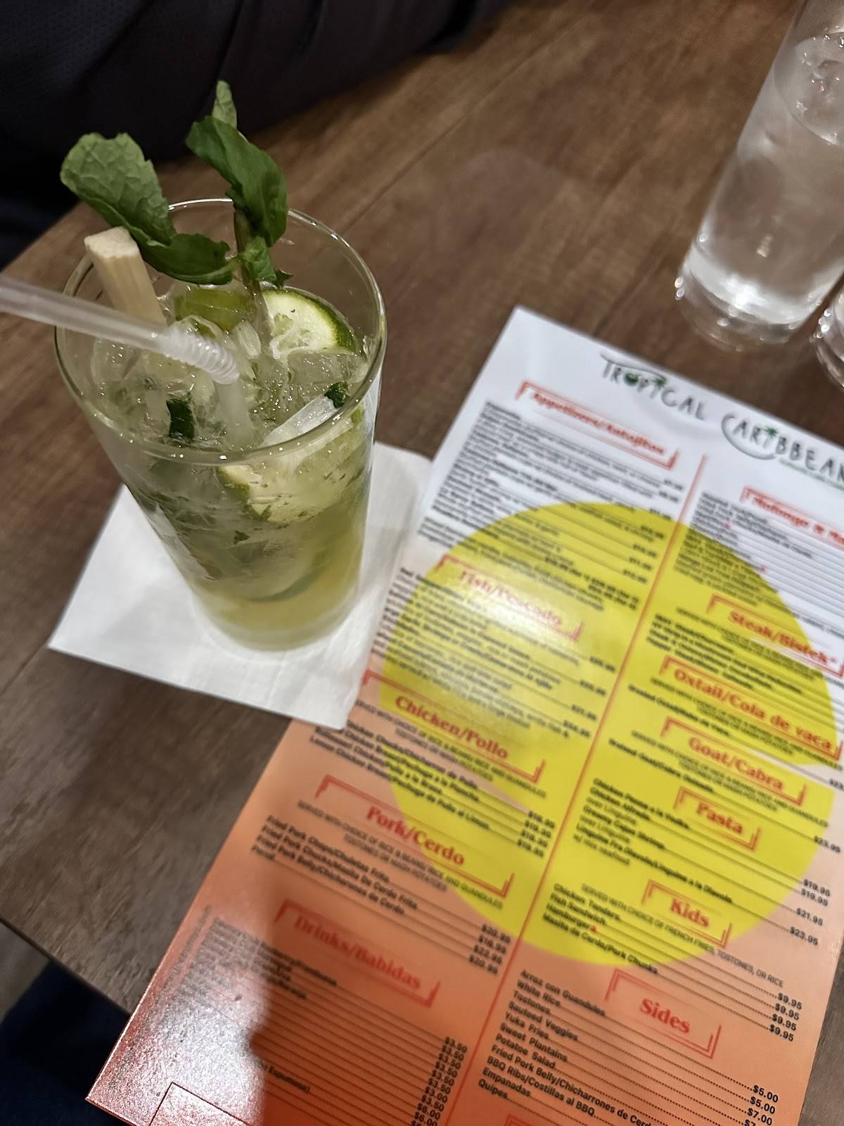 Menu at Tropical Caribbean Latin Cuisine pub & bar, West Haven