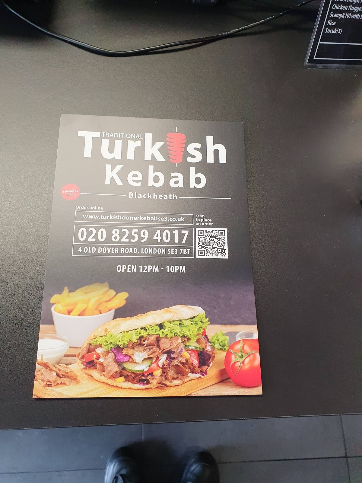 Menu at Turkish kebab blackheath, London